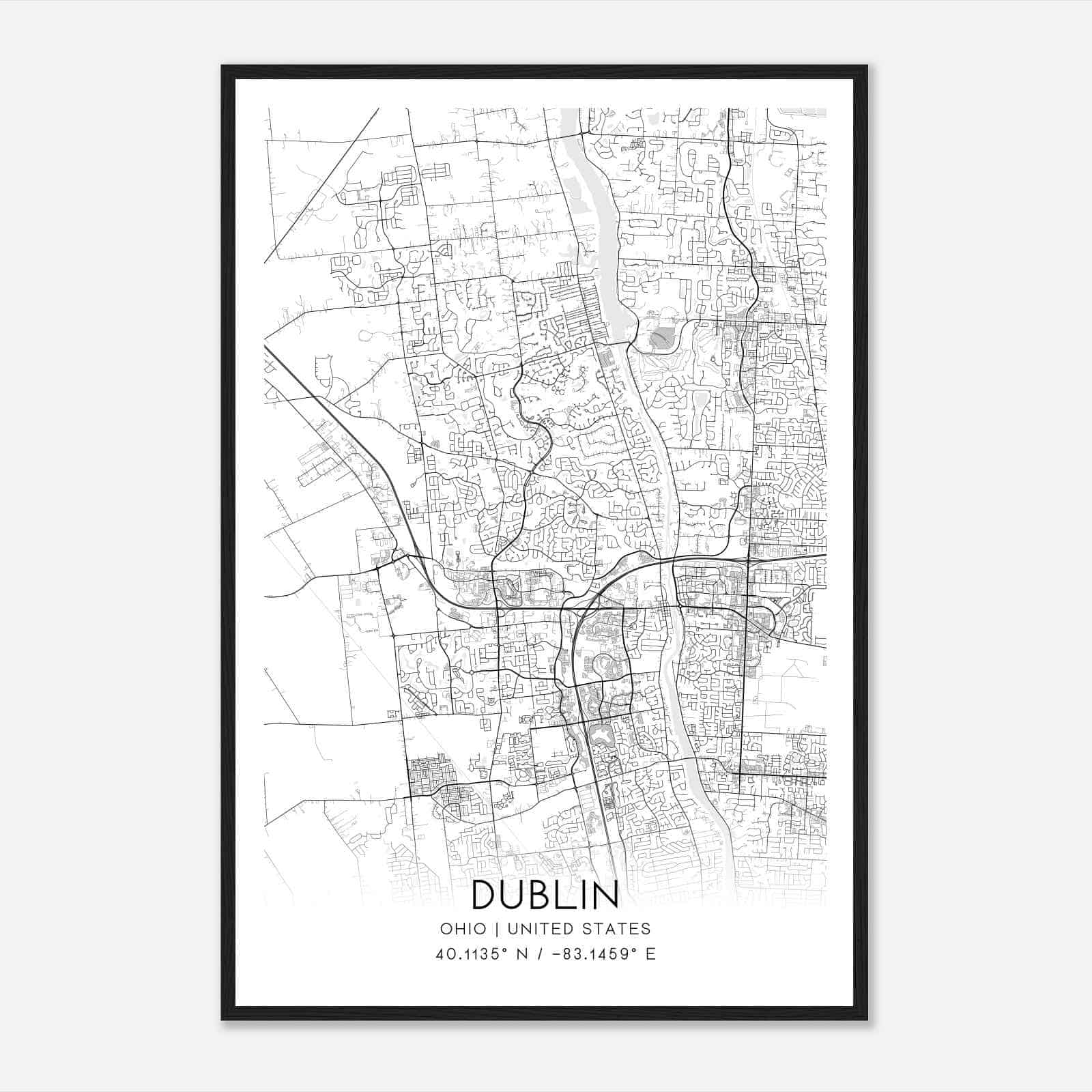 Custom Dublin United States Map Poster - Mapmory