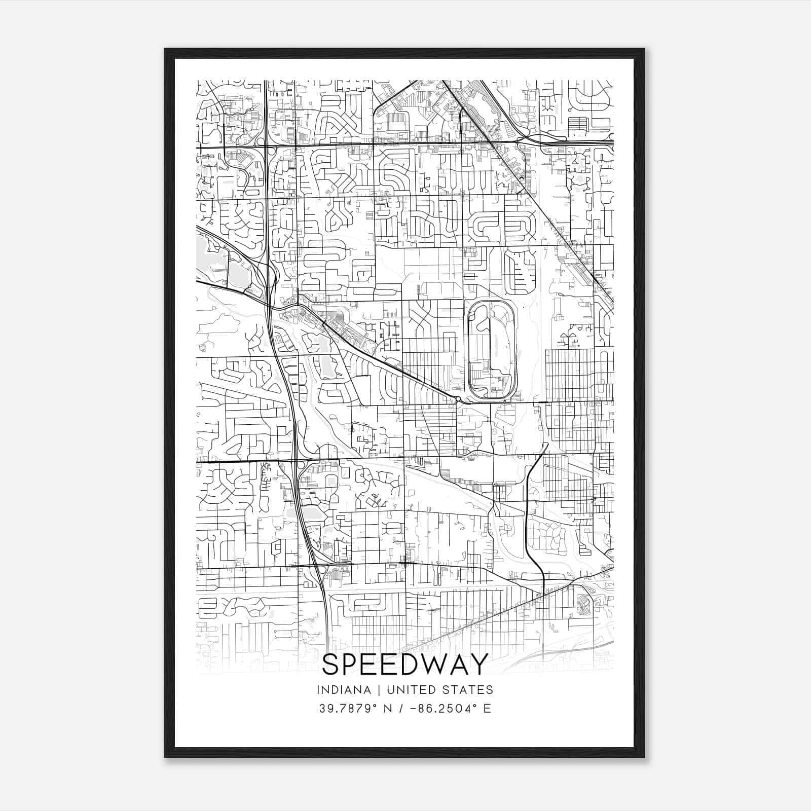 Custom Speedway United States Map Poster - Mapmory