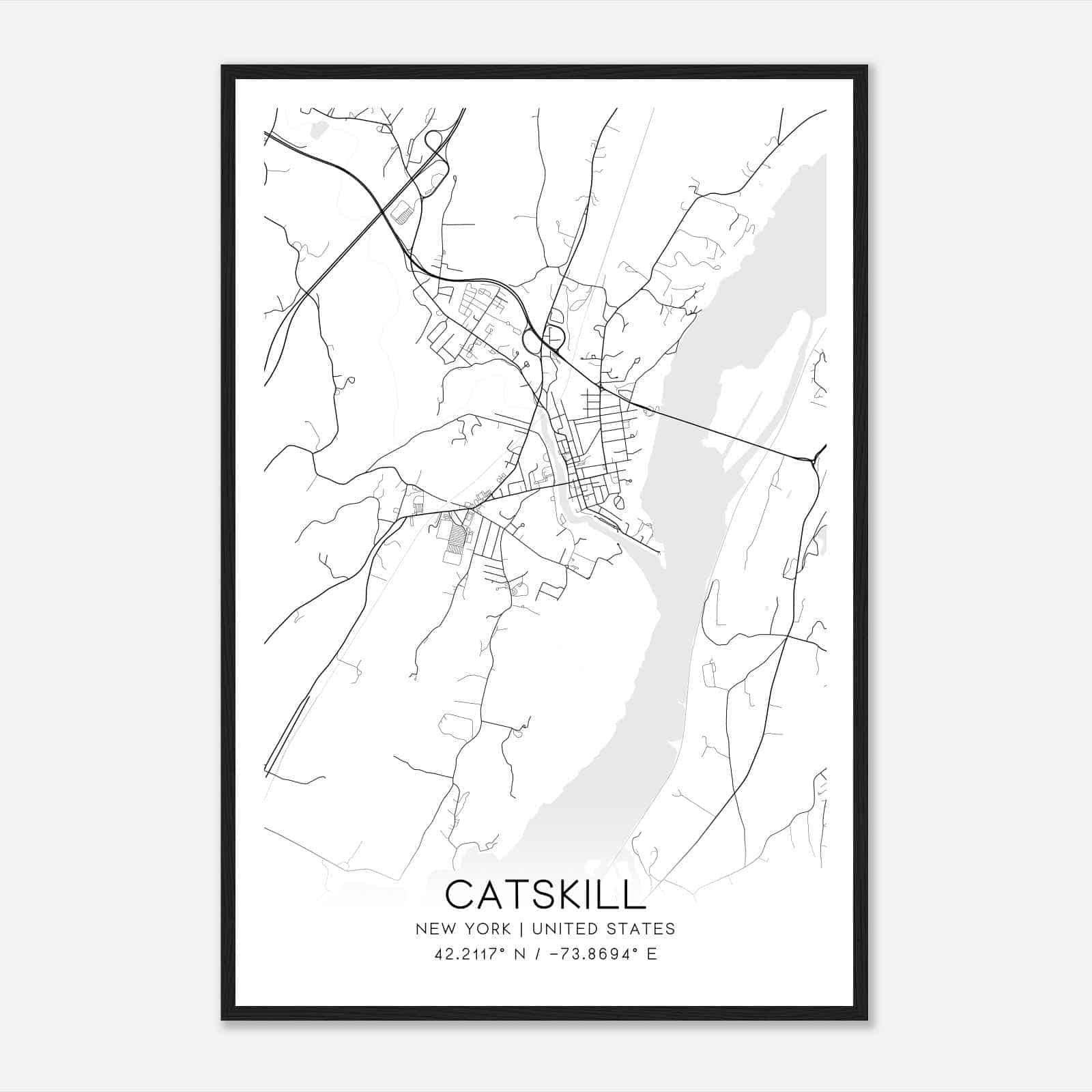 Vintage Catskill New York Map Poster, Modern Home Decor Wall Art Print ...
