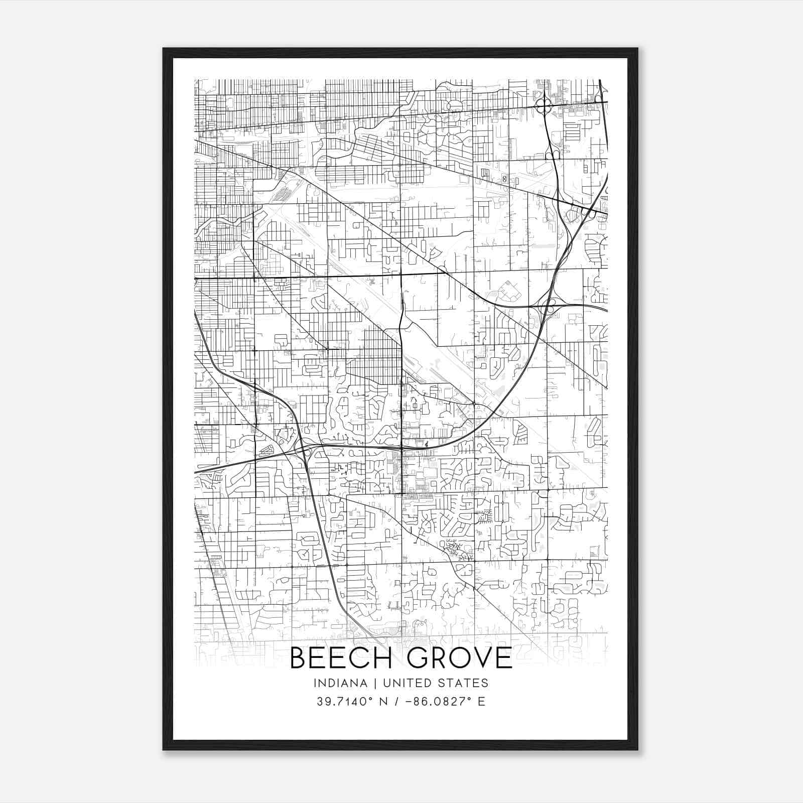 Custom Indiana United States Map Poster - Mapmory