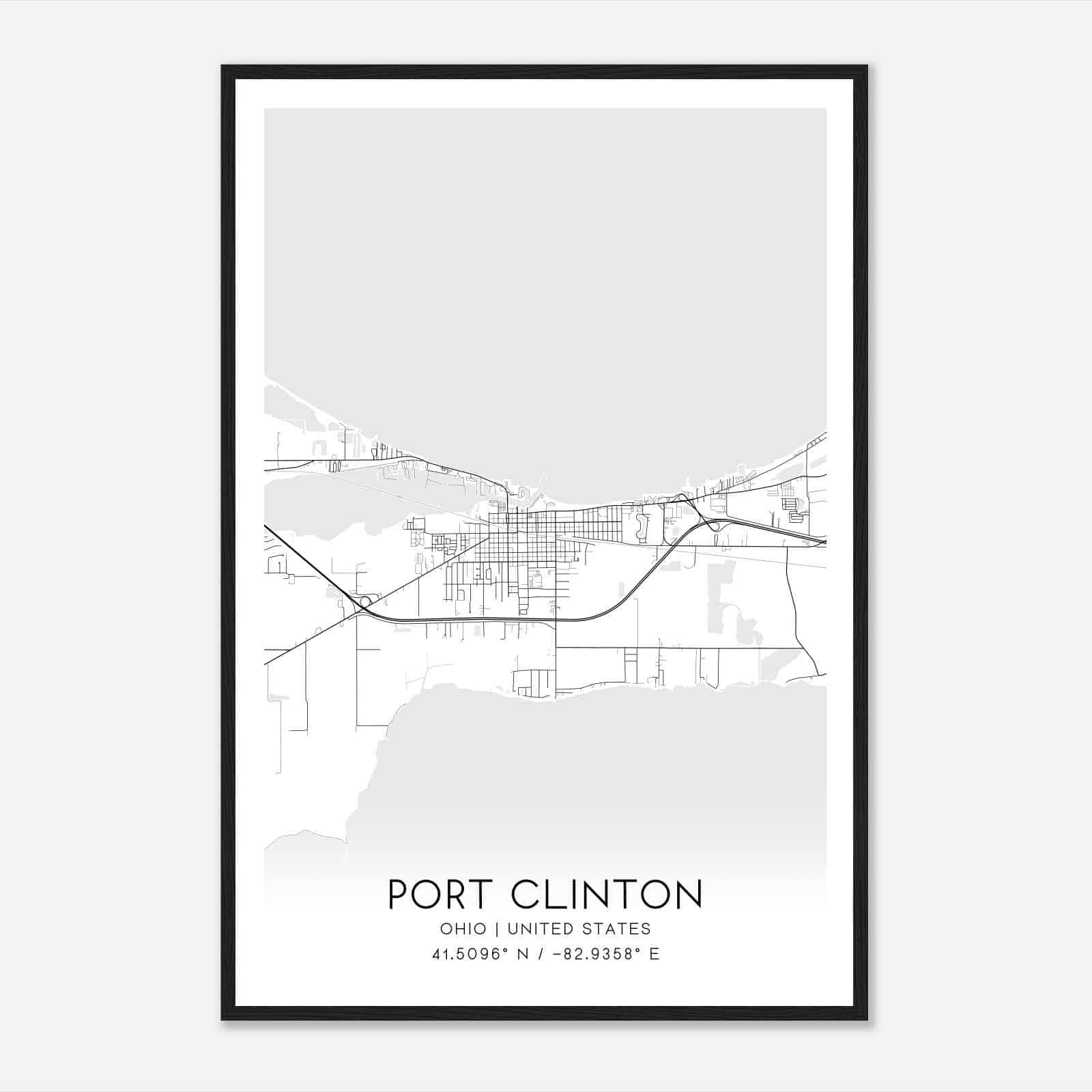 Port Clinton Ohio Map Poster, Modern Home Decor Wall Art Print - Custom ...
