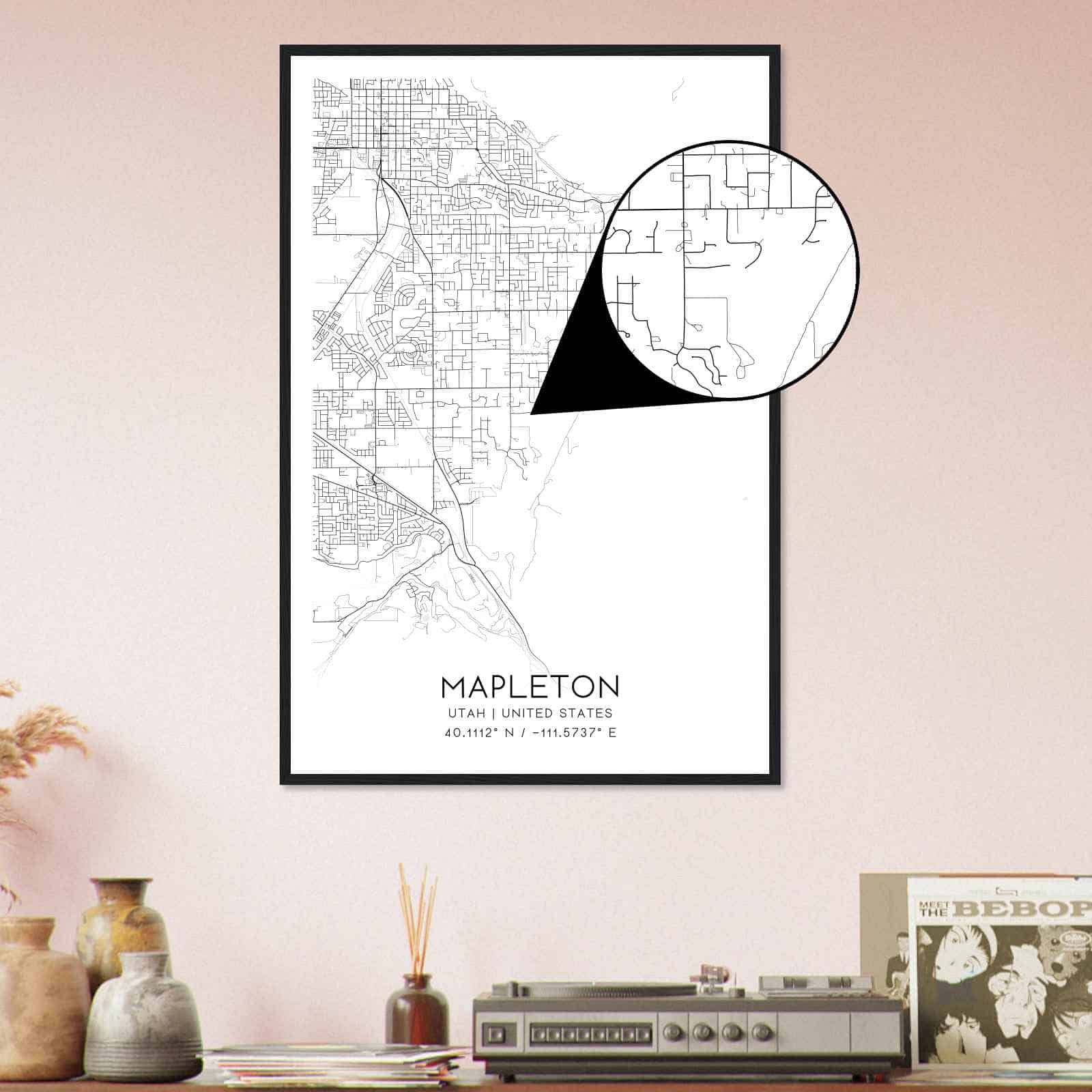 Mapleton Utah Map Poster, Modern Home Decor Wall Art Print - Custom ...