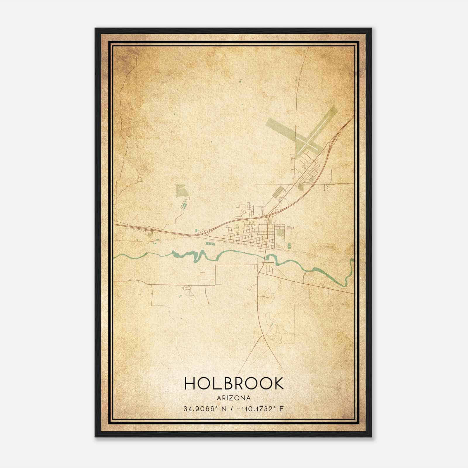 Vintage Holbrook Arizona Map Poster, Modern Home Decor Wall Art Print ...