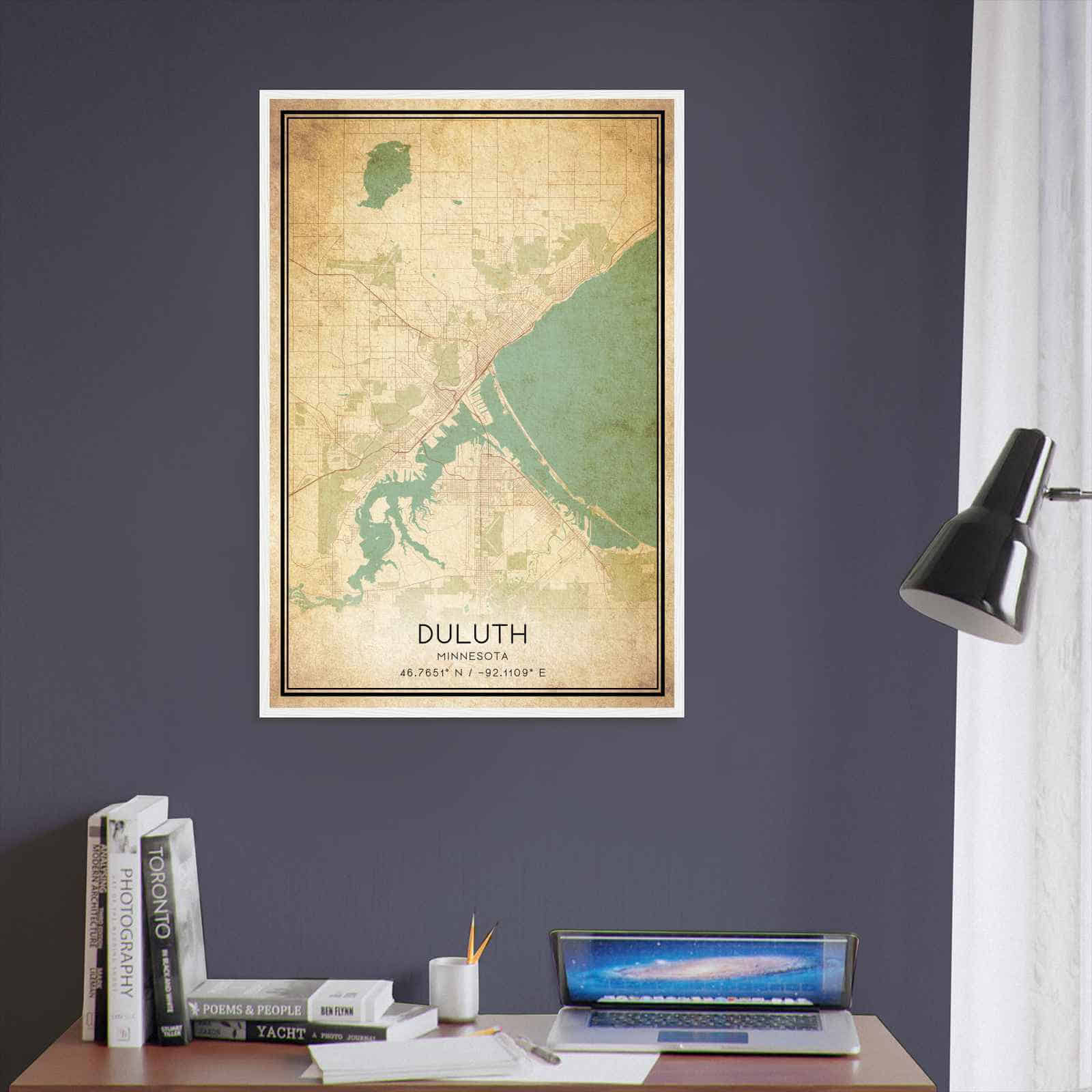 Vintage Duluth Minnesota Map Poster, Modern Home Decor Wall Art Print ...