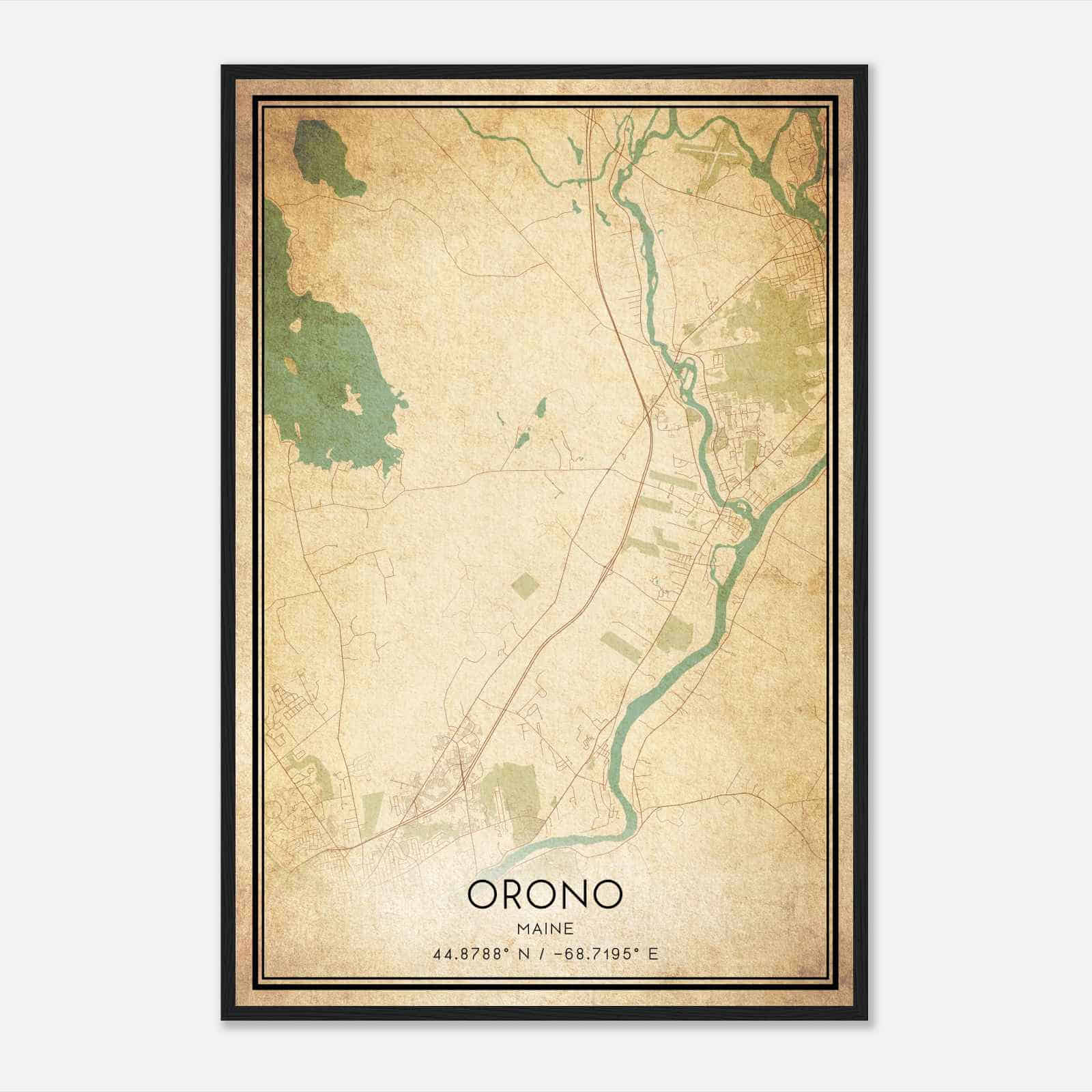 Vintage Orono Maine Map Poster, Modern Home Decor Wall Art Print ...