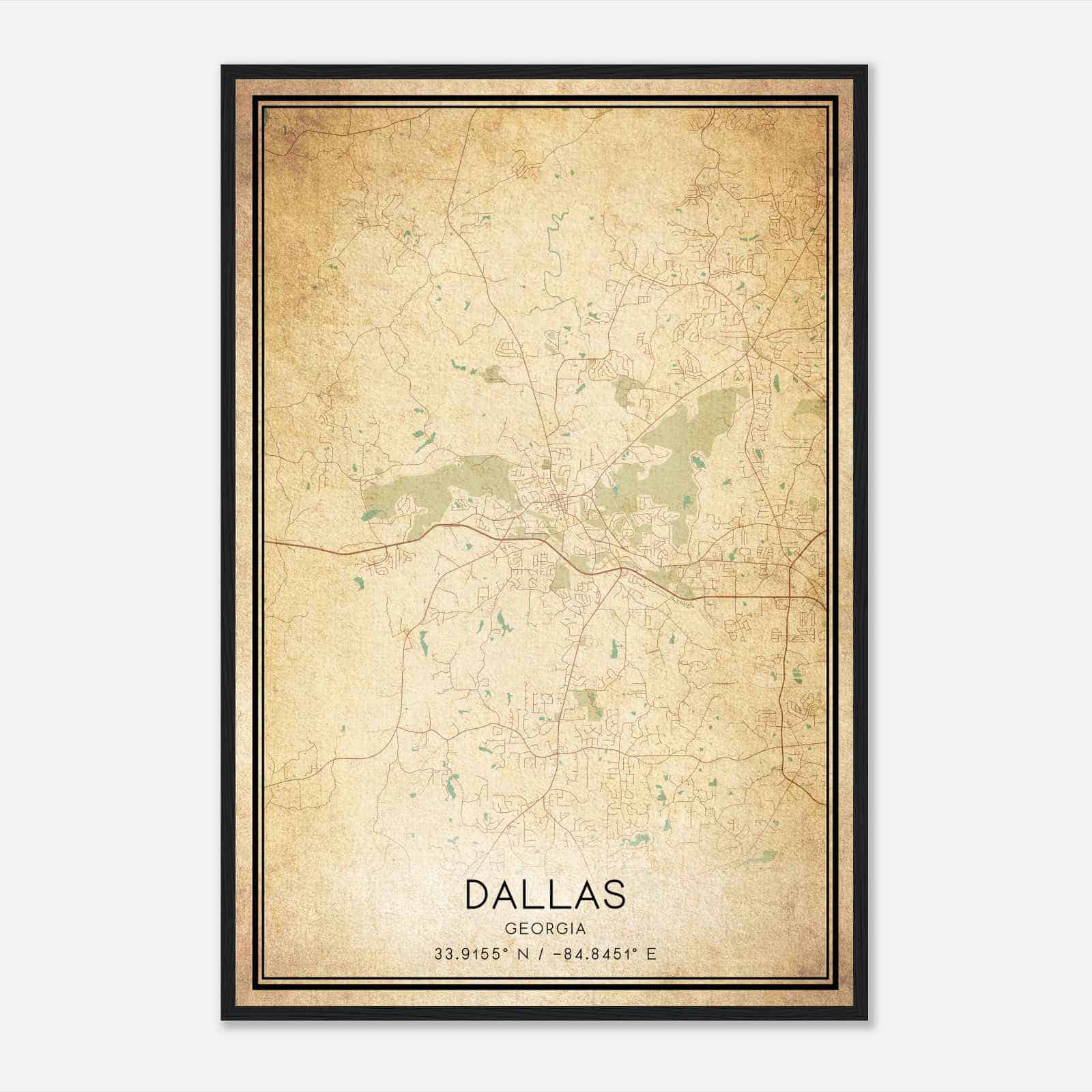 Dallas Georgia Map Poster, Modern Home Decor Wall Art Print - Custom ...