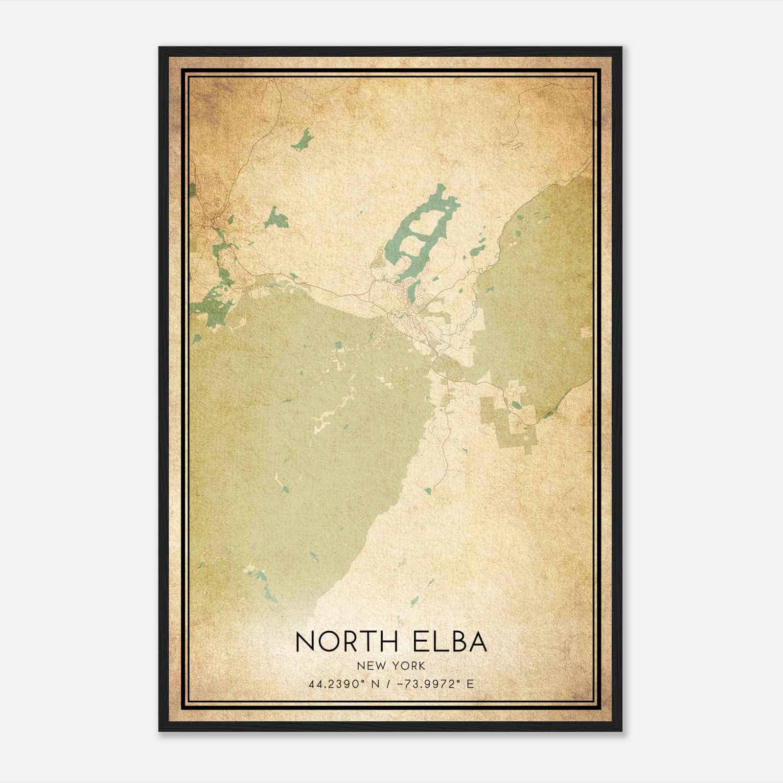Vintage North Elba New York Map Poster, Modern Home Decor Wall Art ...