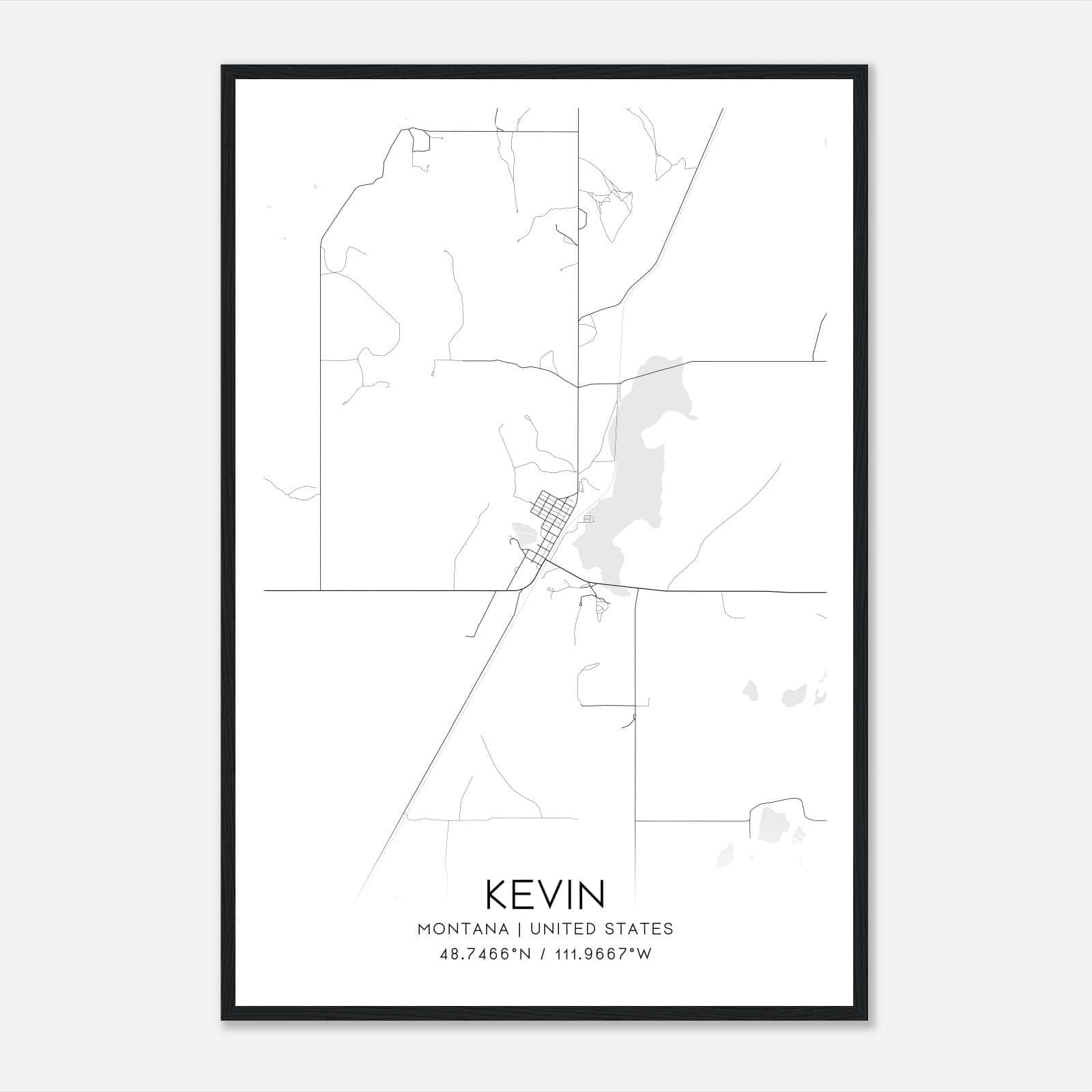 Kevin Montana Map Poster, Modern Home Decor Wall Art Print - Custom ...