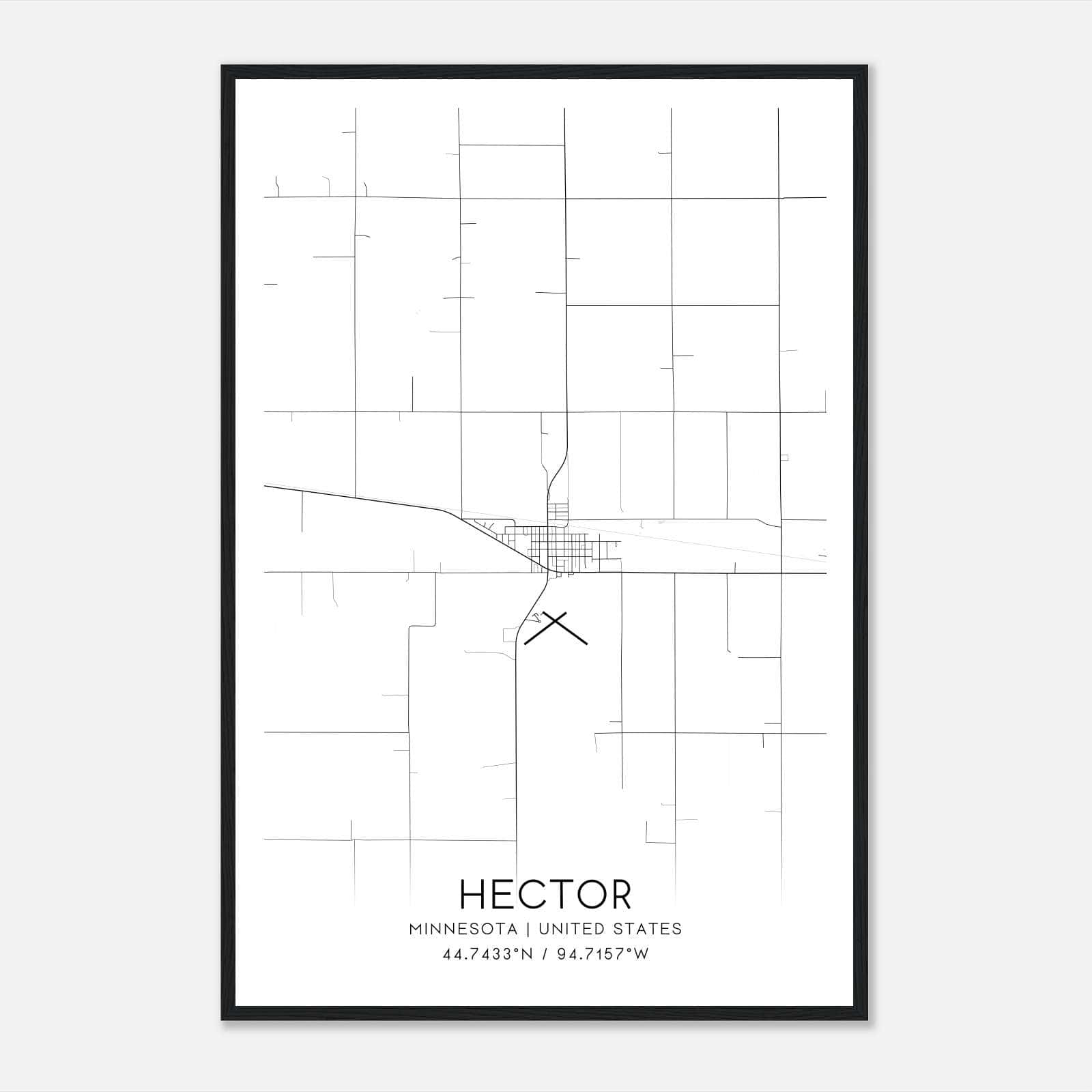 Hector Minnesota Map Poster, Modern Home Decor Wall Art Print - Custom ...