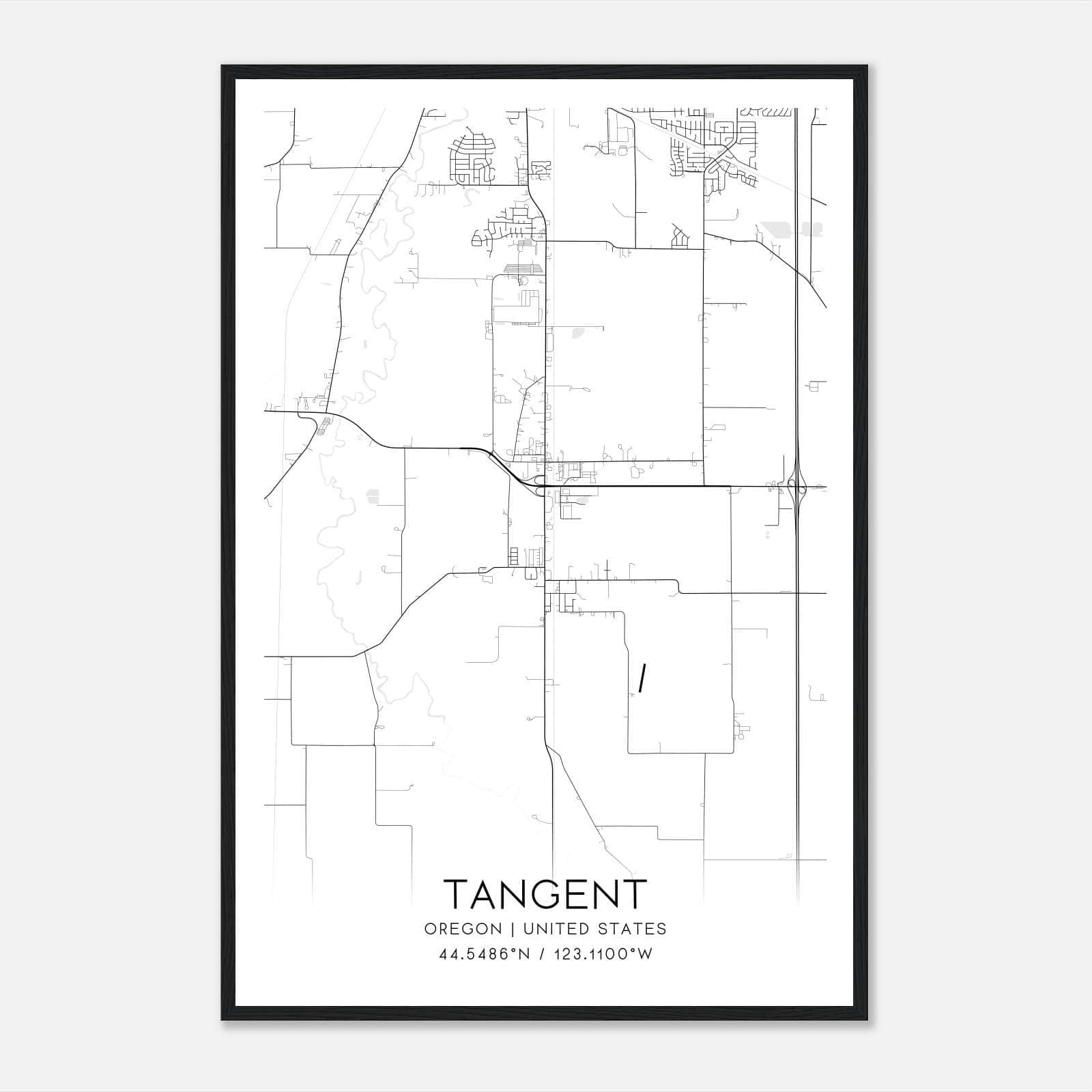 Tangent Oregon Map Poster, Modern Home Decor Wall Art Print - Custom ...