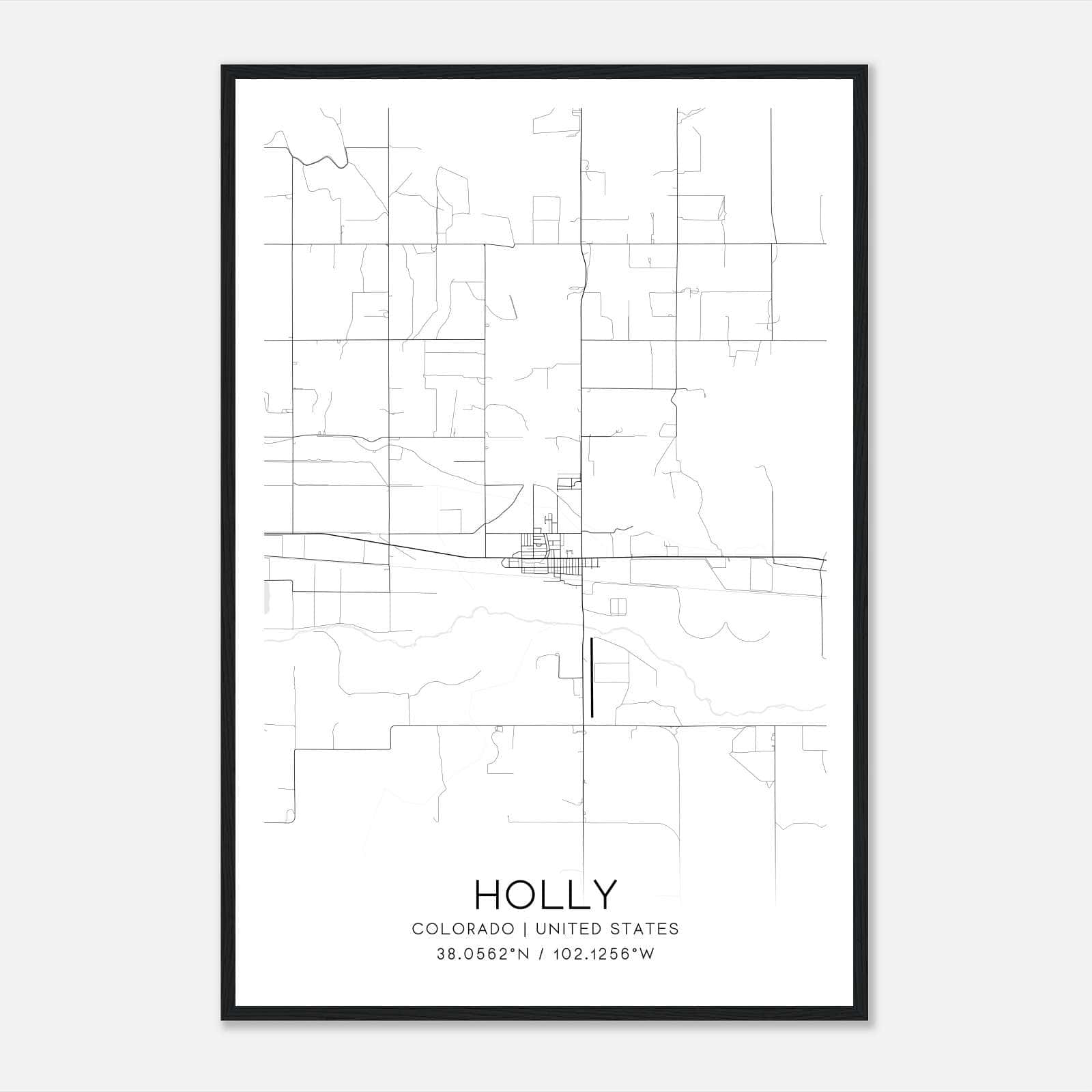 Holly Colorado Map Poster, Modern Home Decor Wall Art Print - Custom ...