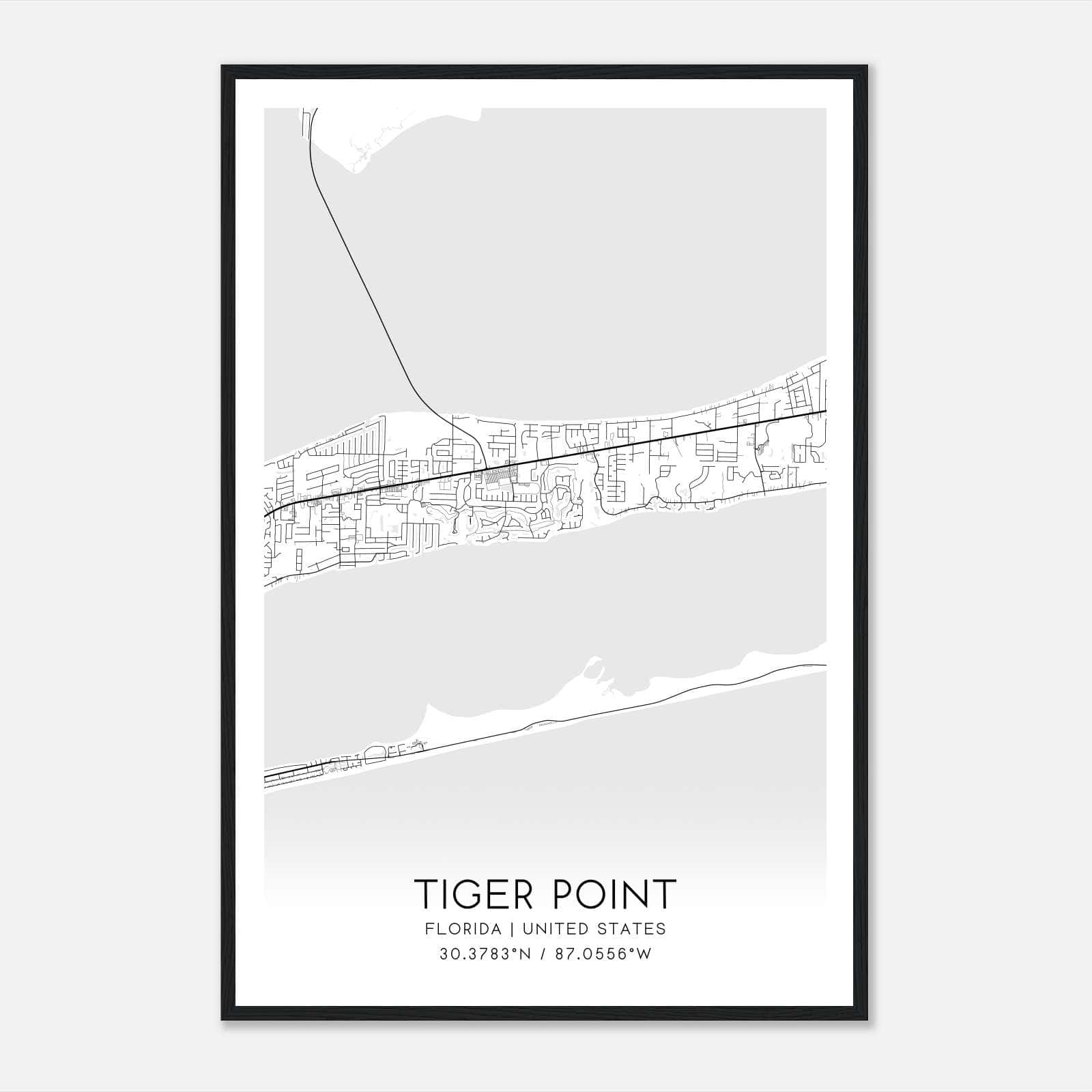 Tiger Point Florida Map Poster, Modern Home Decor Wall Art Print ...