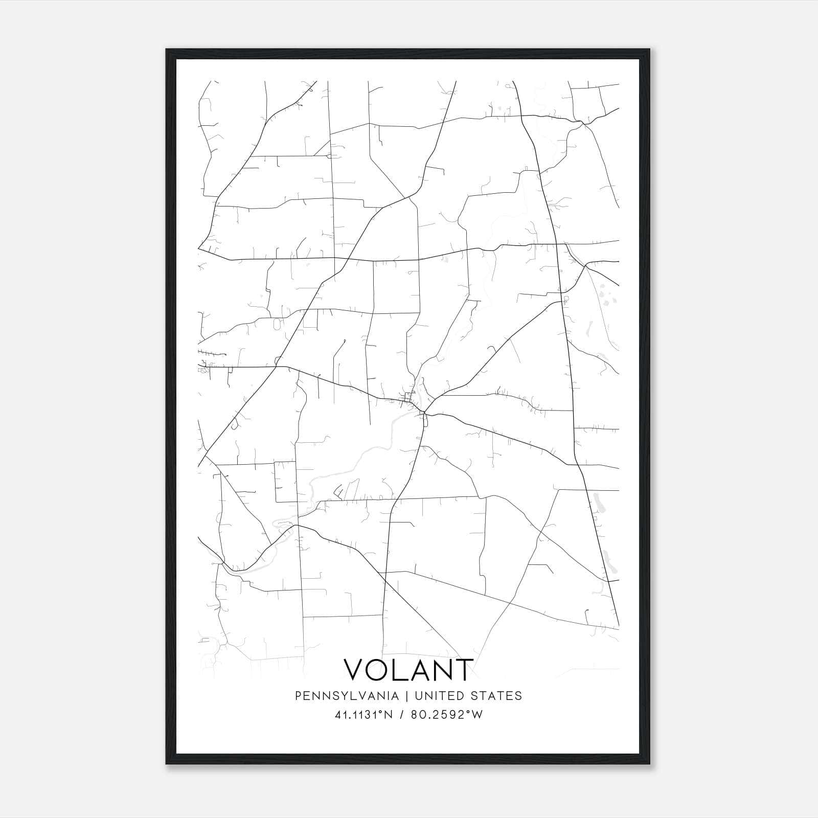 Volant Pennsylvania Map Poster, Modern Home Decor Wall Art Print ...