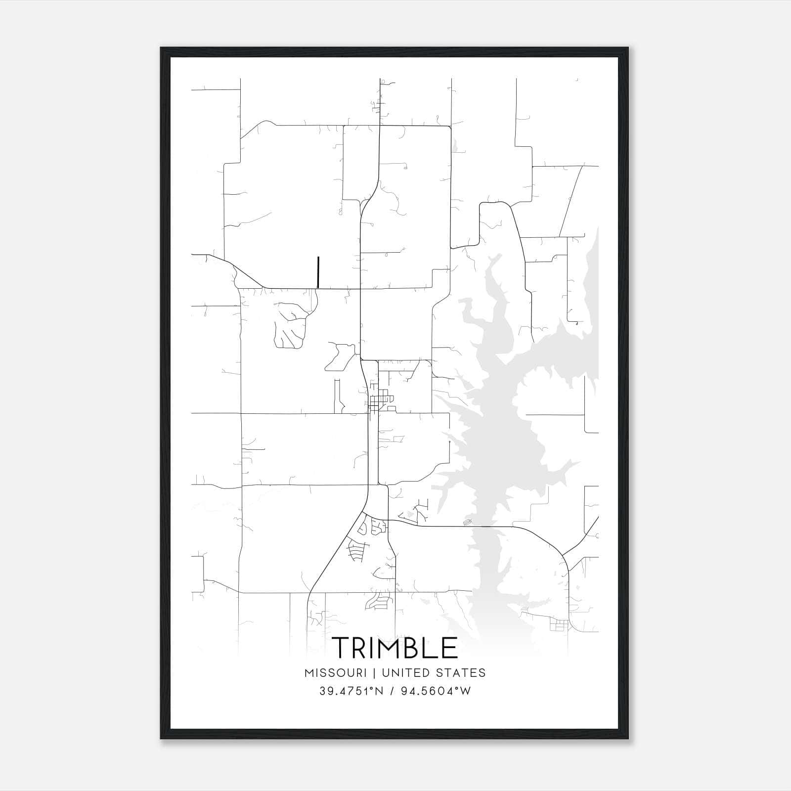 Trimble Missouri Map Poster, Modern Home Decor Wall Art Print - Custom ...
