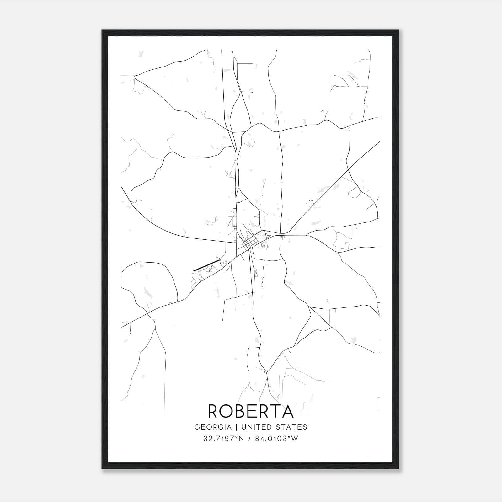 Roberta Georgia Map Poster, Modern Home Decor Wall Art Print - Custom ...
