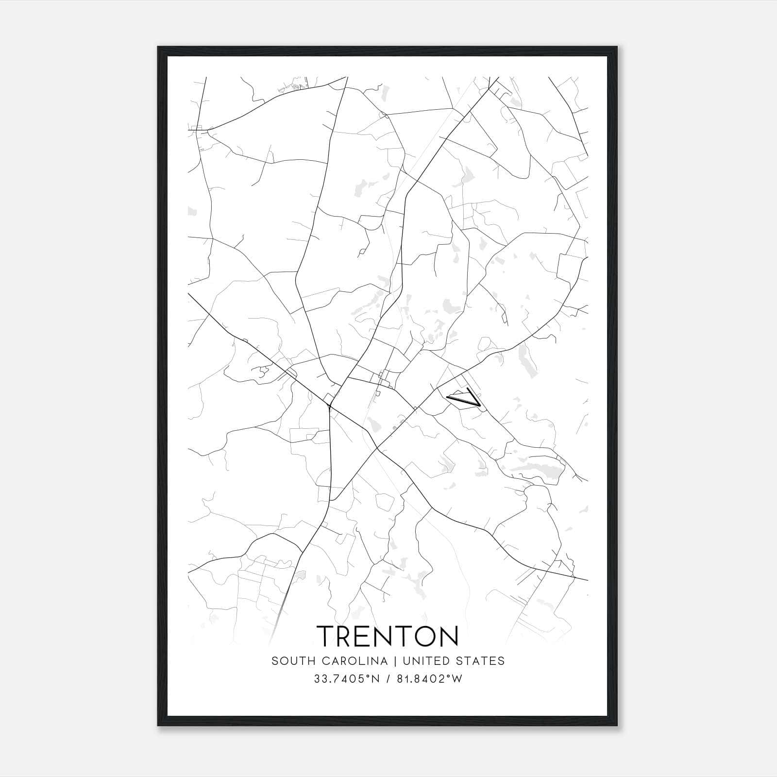 Trenton South Carolina Map Poster, Modern Home Decor Wall Art Print ...
