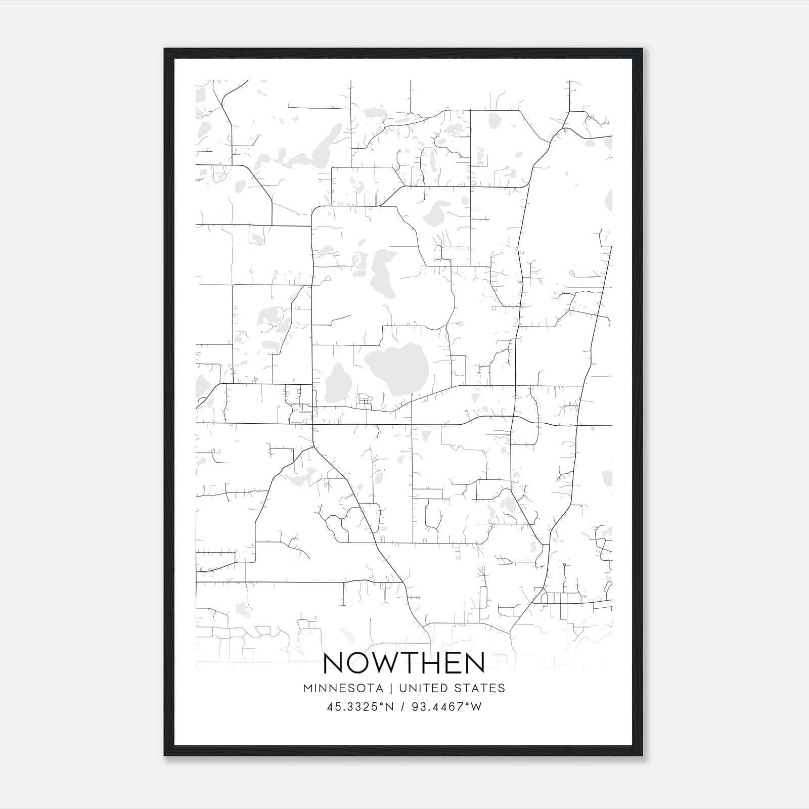 Nowthen Minnesota Map Poster, Modern Home Decor Wall Art Print - Custom ...