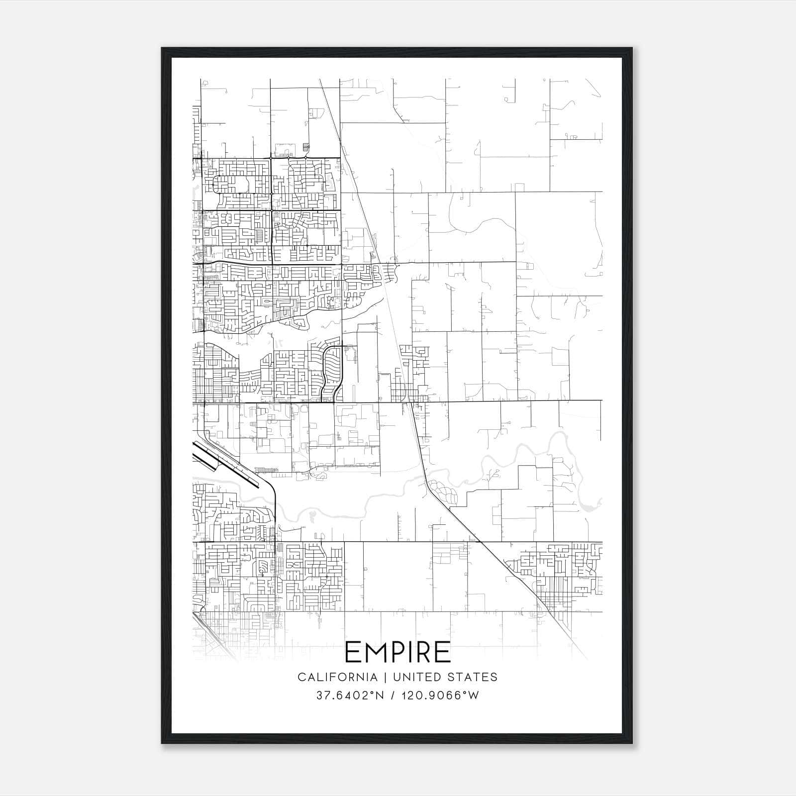 Empire California Map Poster, Modern Home Decor Wall Art Print - Custom ...