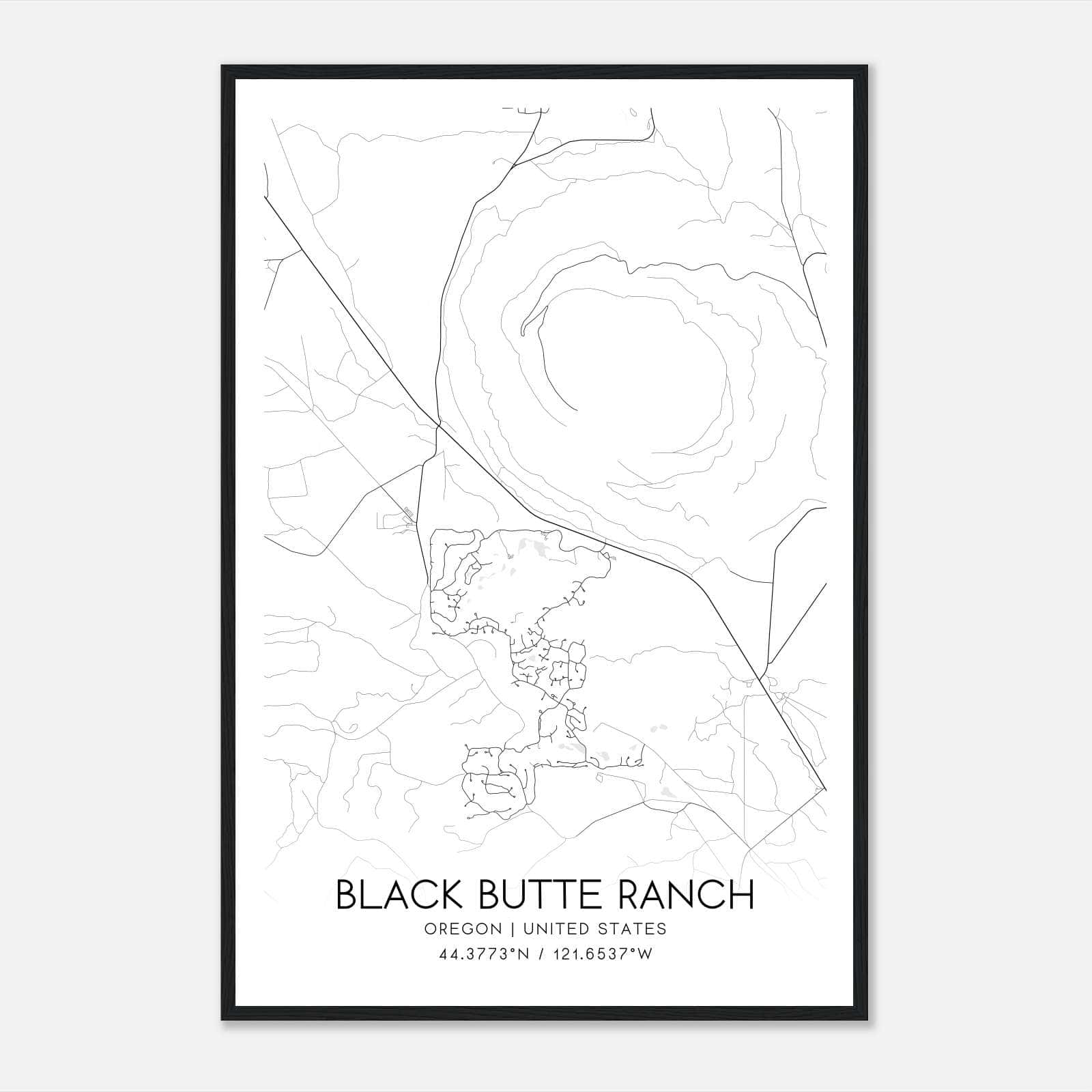 Black Butte Ranch Oregon Map Poster, Modern Home Decor Wall Art Print ...