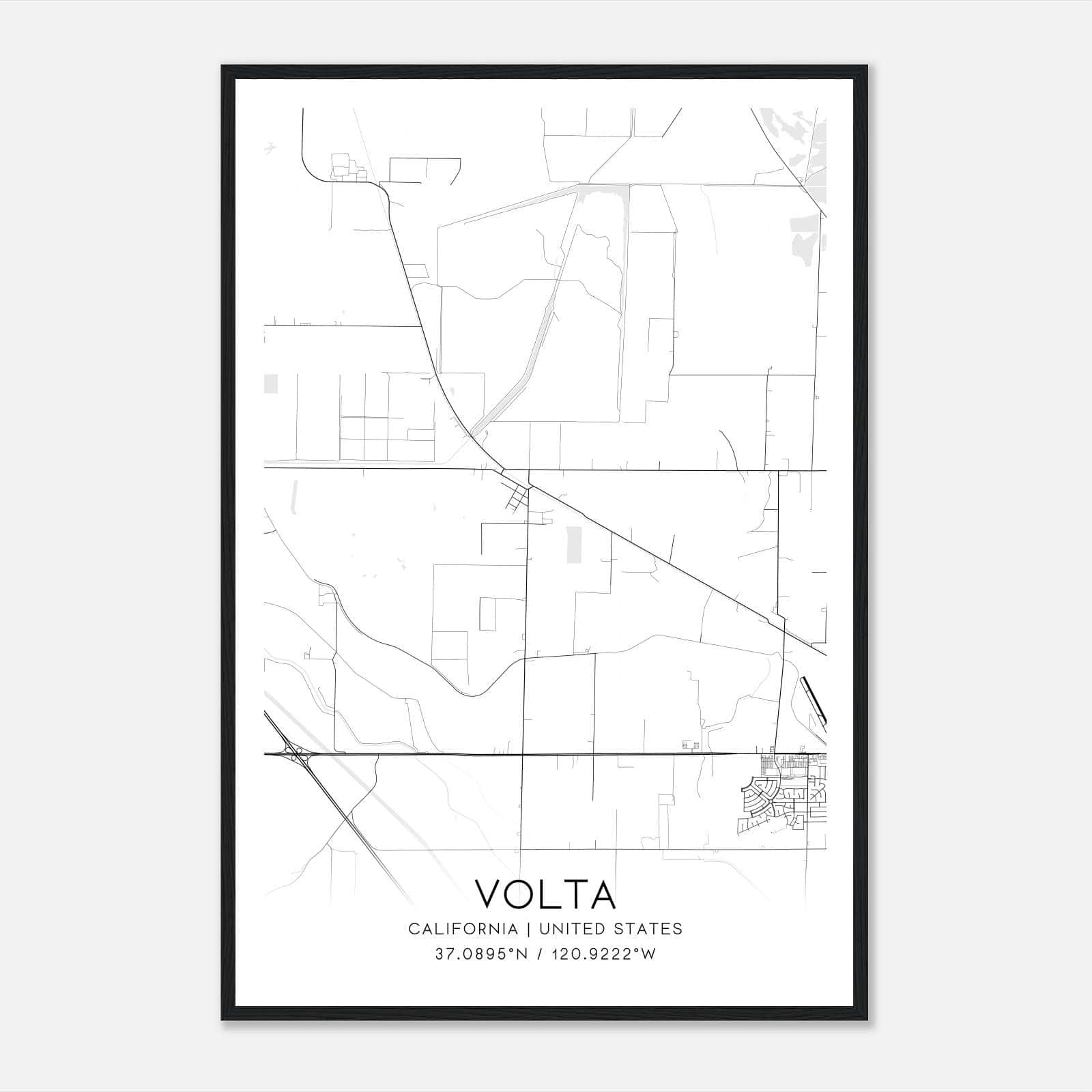 Volta California Map Poster, Modern Home Decor Wall Art Print - Custom ...
