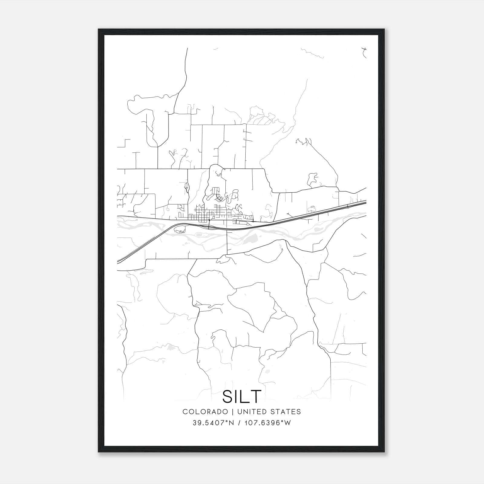 Silt Colorado Map Poster, Modern Home Decor Wall Art Print - Custom ...
