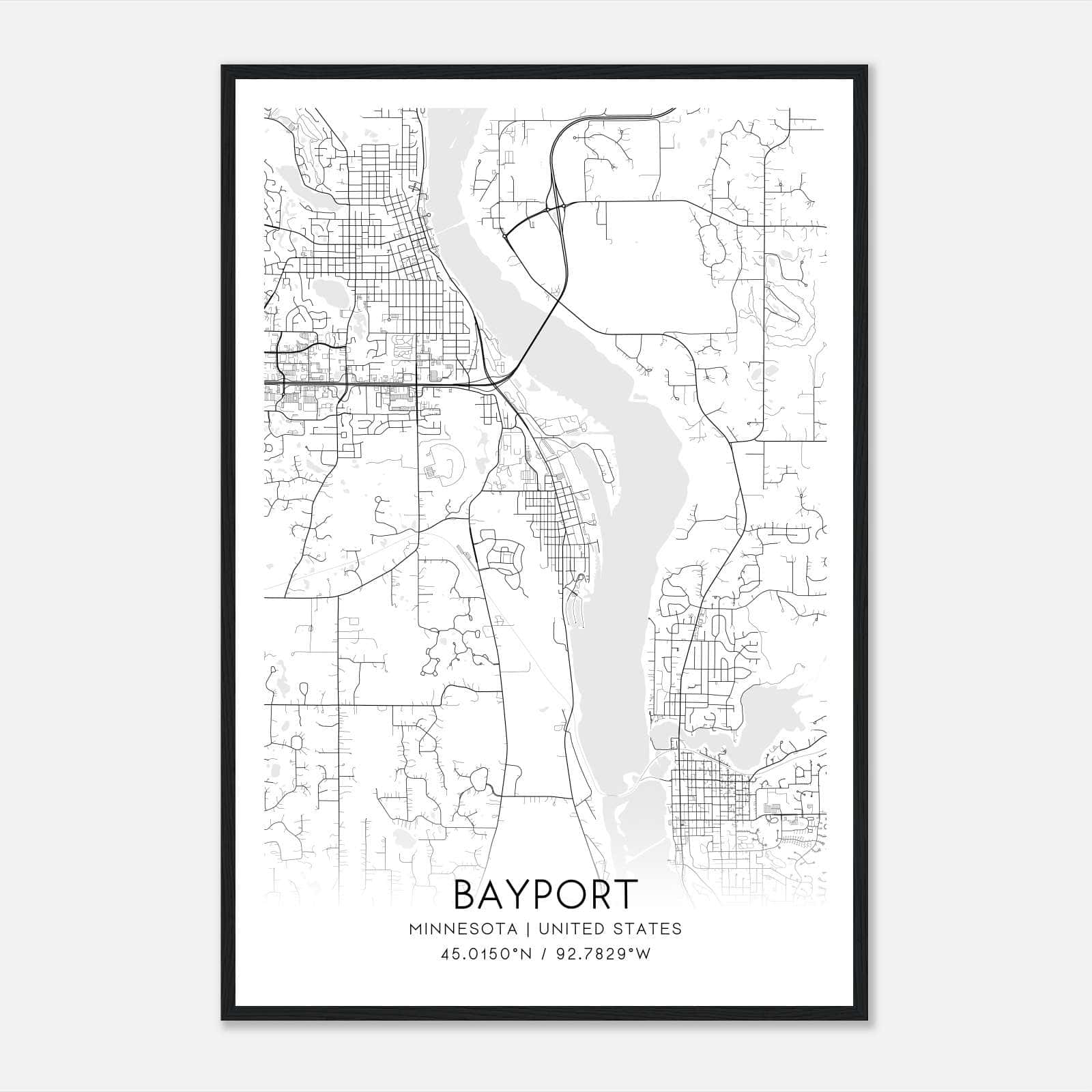 Bayport Minnesota Map Poster, Modern Home Decor Wall Art Print - Custom ...