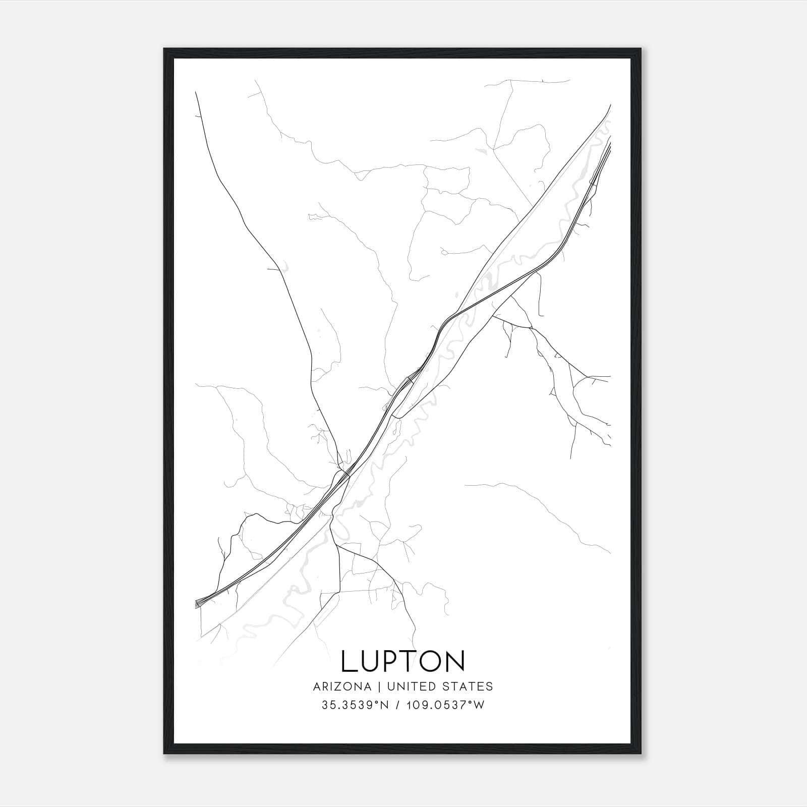 Lupton Arizona Map Poster, Modern Home Decor Wall Art Print - Custom ...