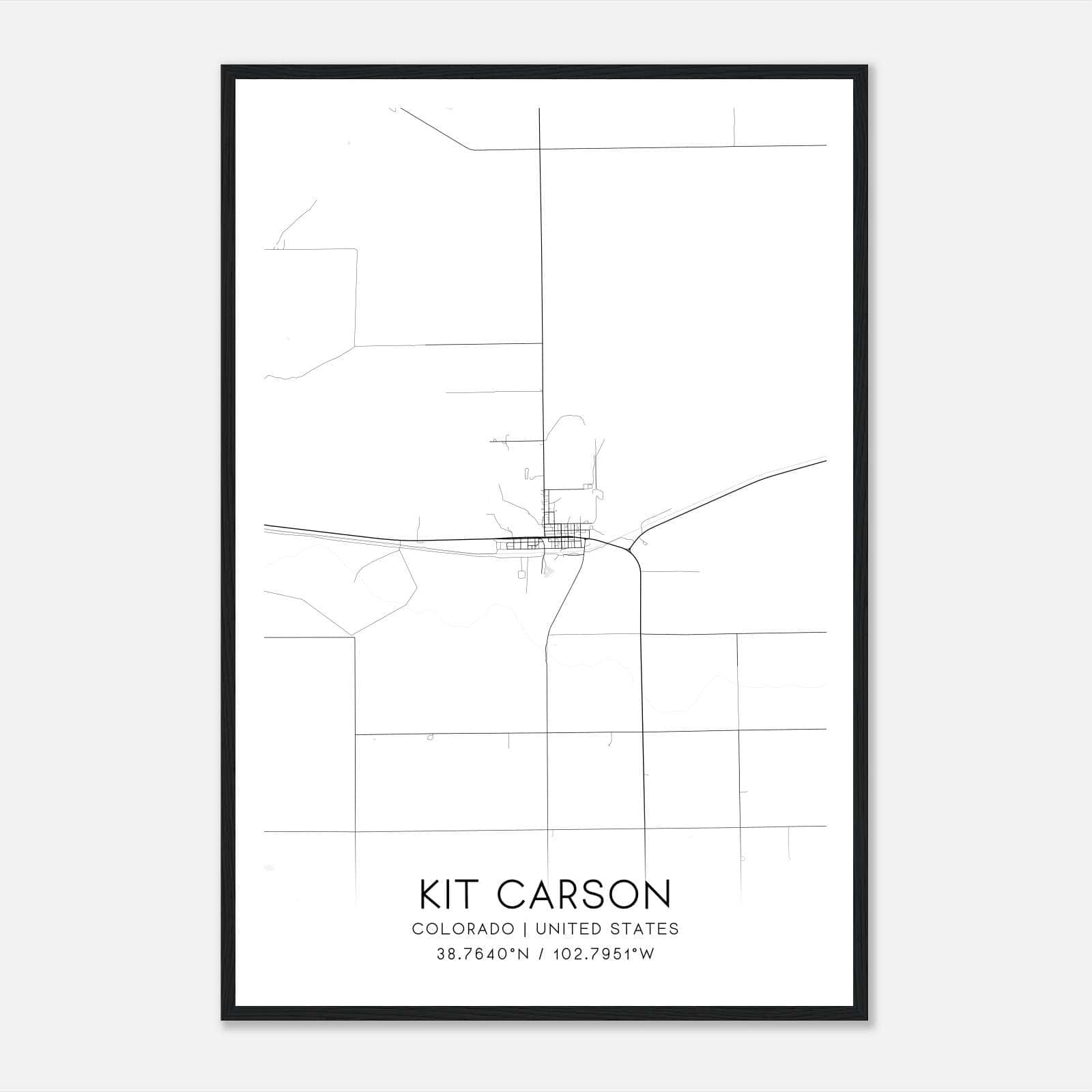Kit Carson Colorado Map Poster, Modern Home Decor Wall Art Print ...