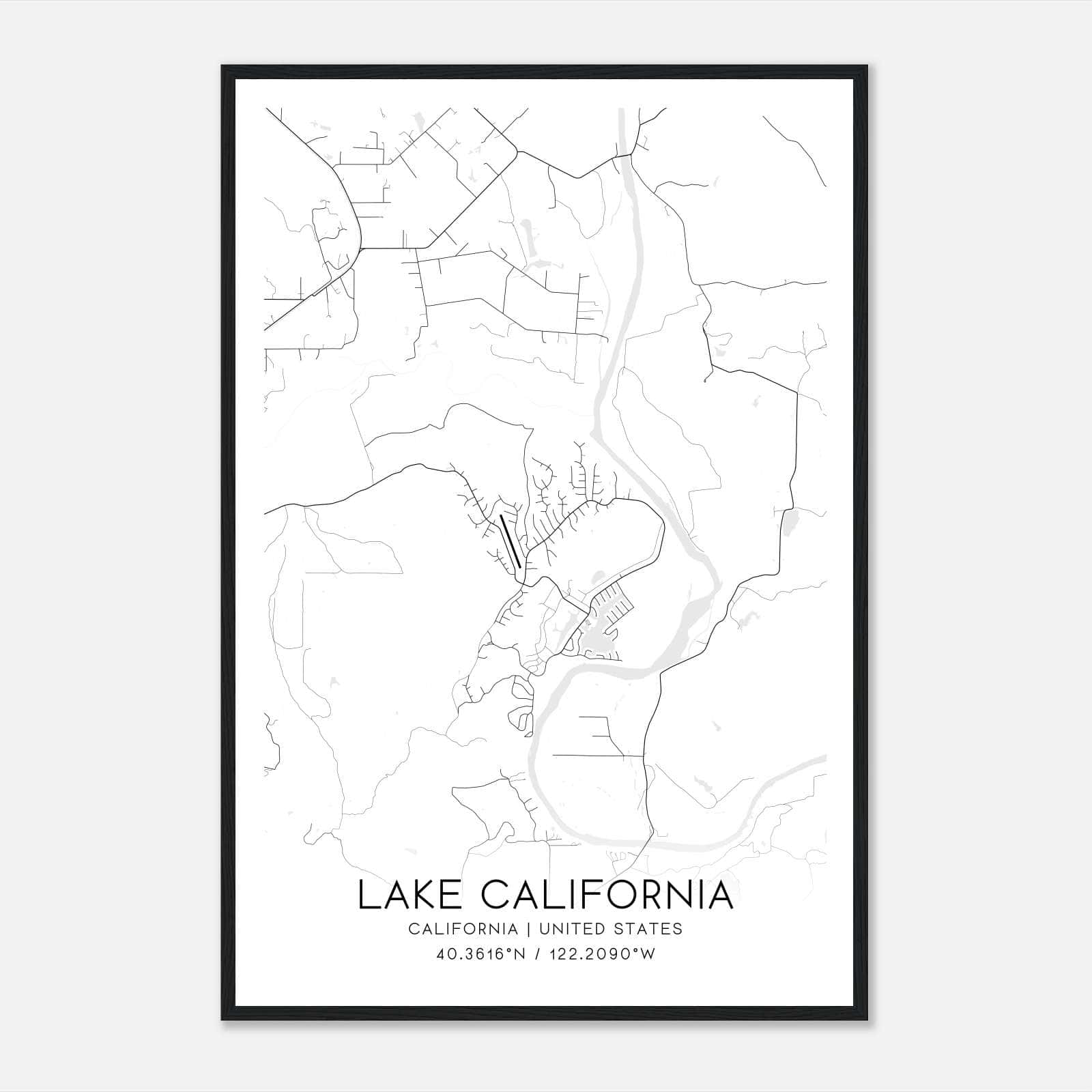 Lake California California Map Poster, Modern Home Decor Wall Art Print ...