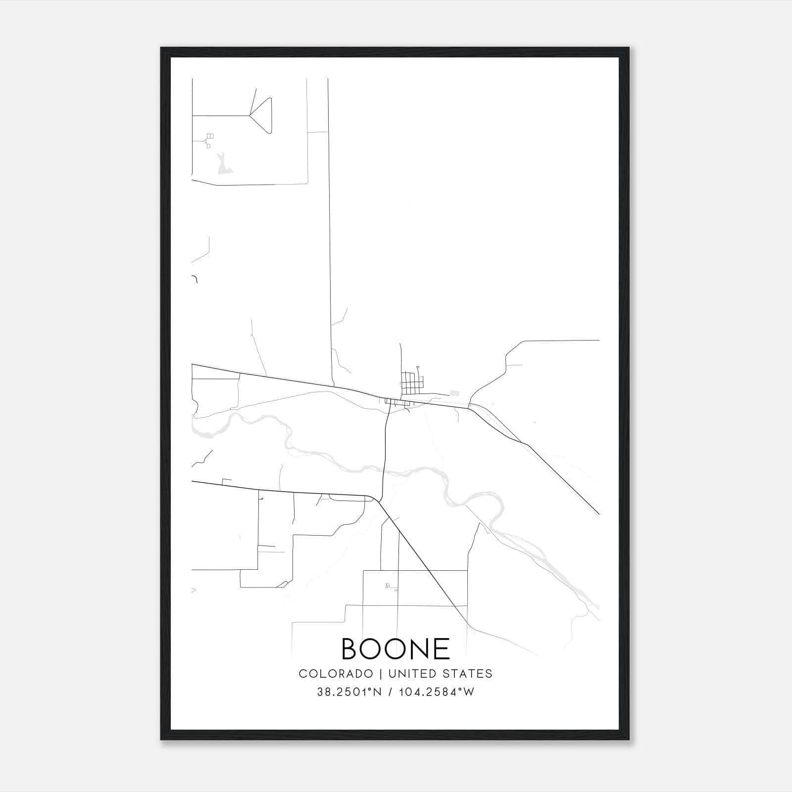 Boone Colorado Map Poster, Modern Home Decor Wall Art Print - Custom ...