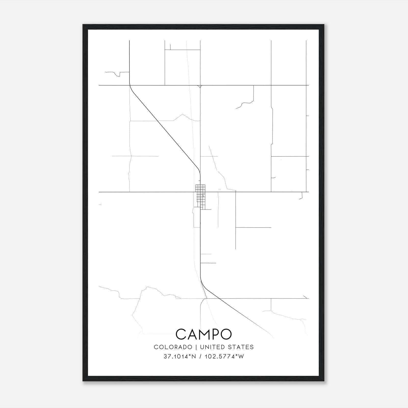 Campo Colorado Map Poster, Modern Home Decor Wall Art Print - Custom ...