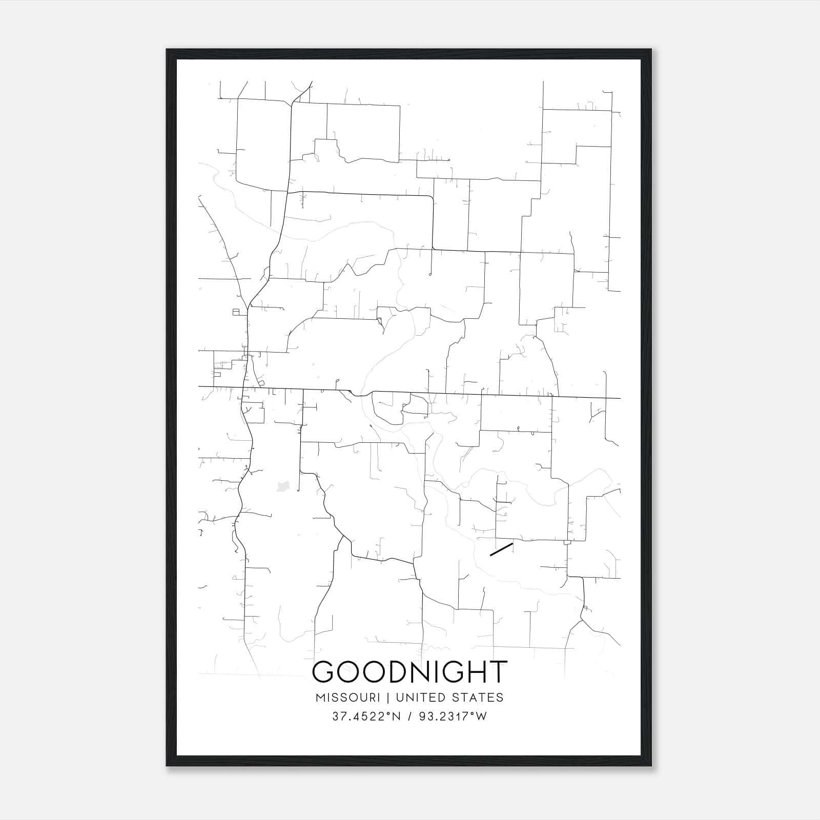 Goodnight Missouri Map Poster, Modern Home Decor Wall Art Print ...