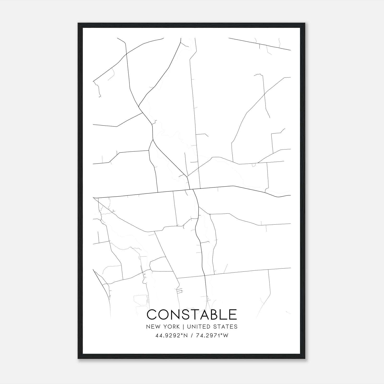 Constable New York Map Poster, Modern Home Decor Wall Art Print ...