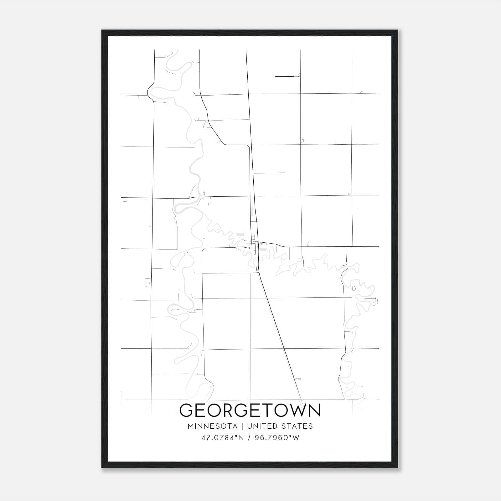 Georgetown Minnesota Map Poster, Modern Home Decor Wall Art Print ...