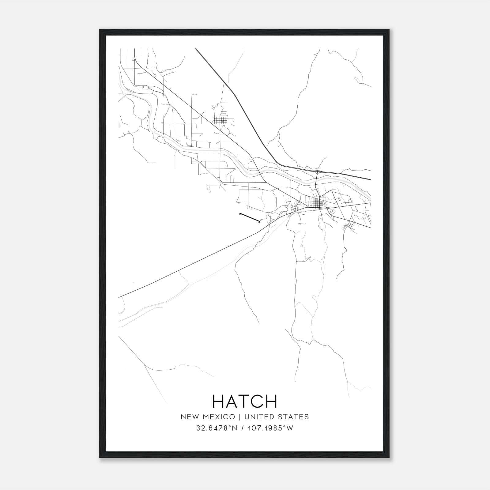 Hatch New Mexico Map Poster, Modern Home Decor Wall Art Print - Custom ...