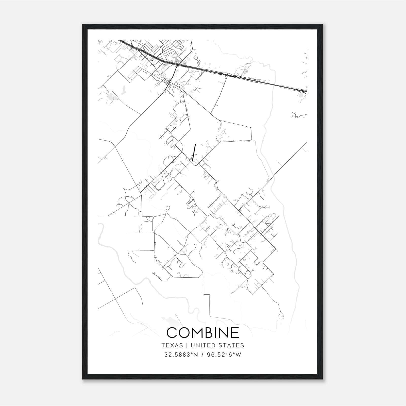 Combine Texas Map Poster, Modern Home Decor Wall Art Print - Custom ...