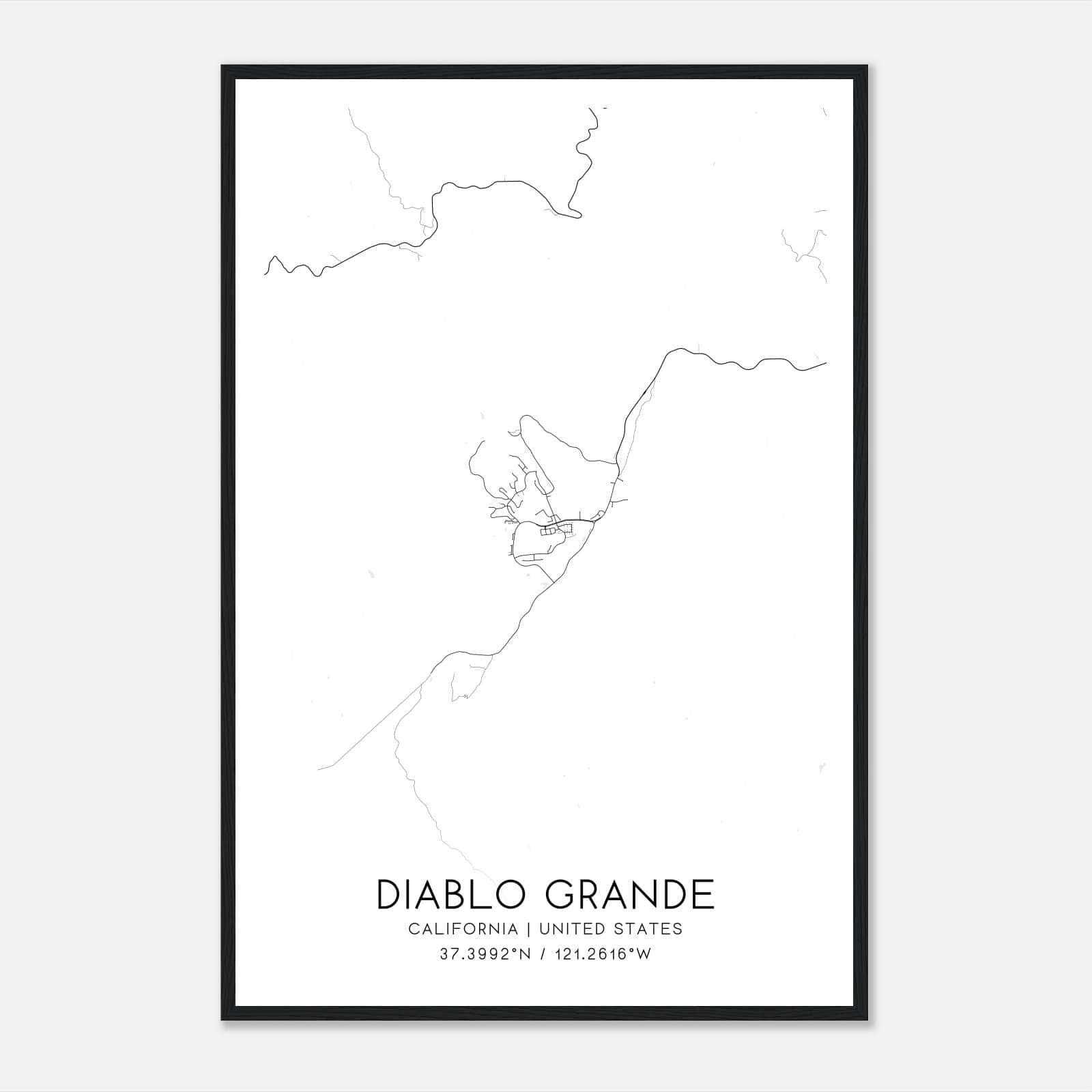 Diablo Grande California Map Poster, Modern Home Decor Wall Art Print ...