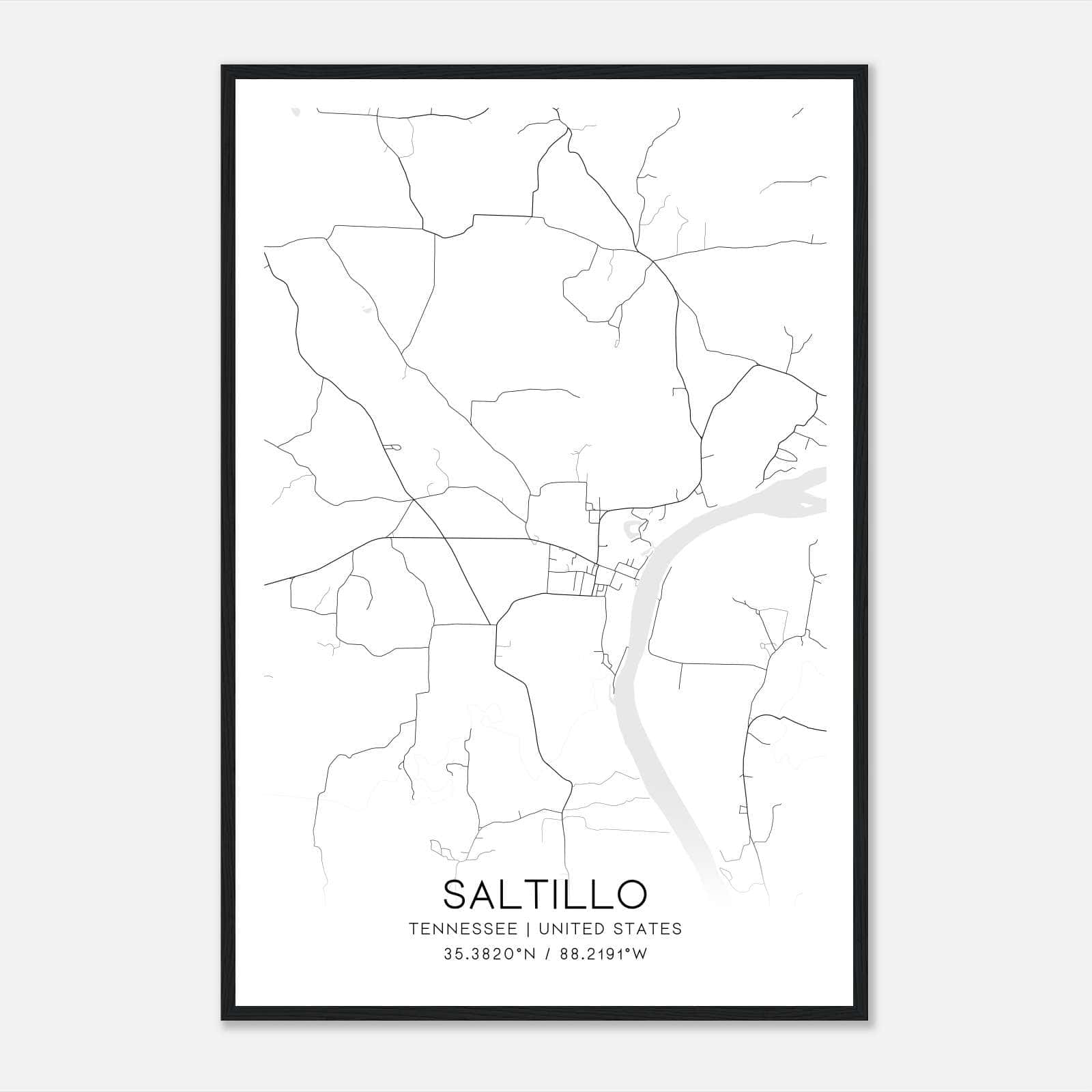 Saltillo Tennessee Map Poster, Modern Home Decor Wall Art Print ...