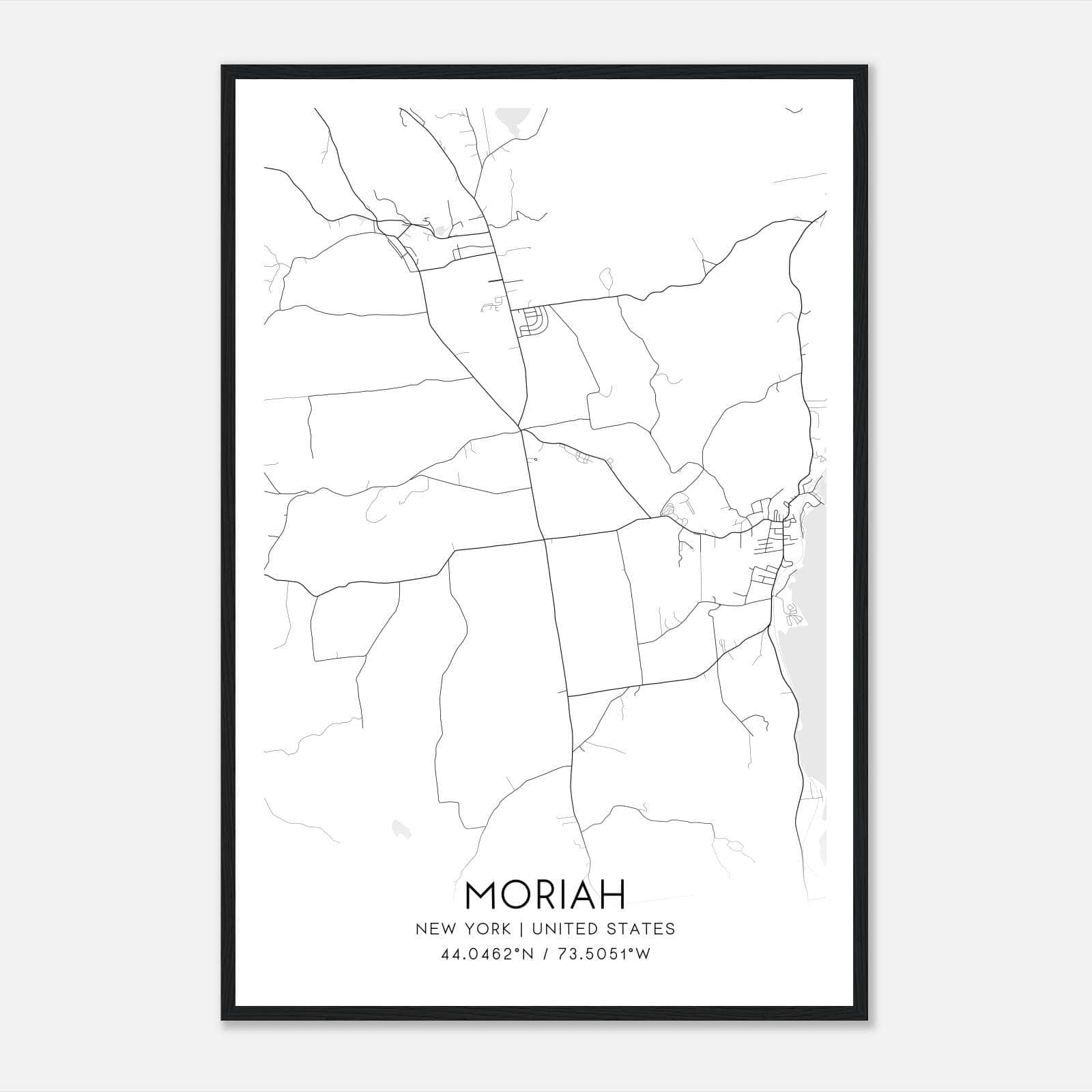 Moriah New York Map Poster, Modern Home Decor Wall Art Print - Custom ...