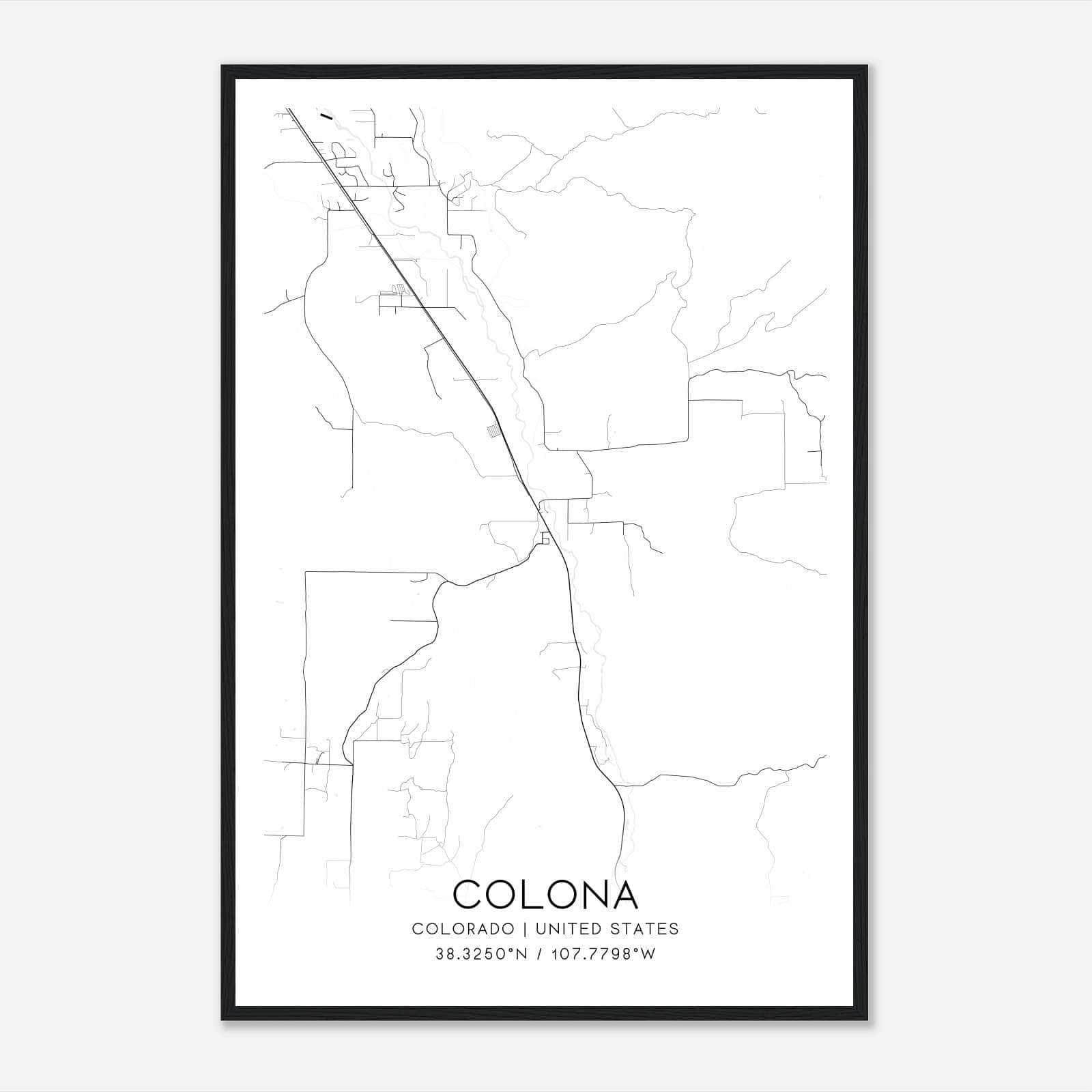 Colona Colorado Map Poster, Modern Home Decor Wall Art Print - Custom ...
