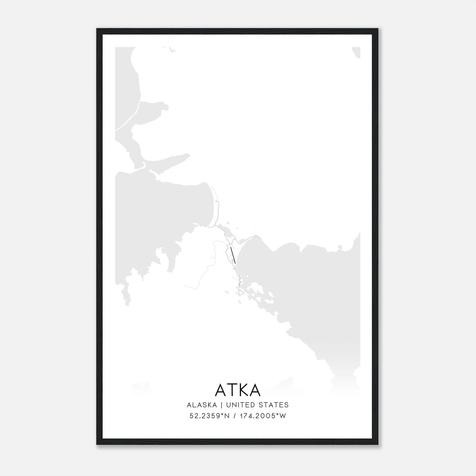 Atka Alaska Map Poster, Modern Home Decor Wall Art Print - Custom Maps ...