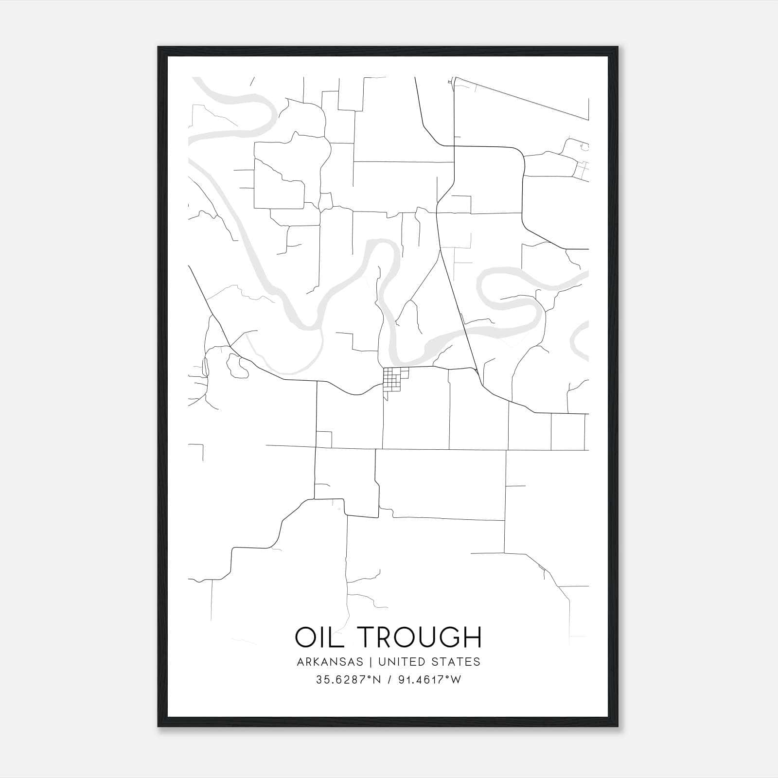 Oil Trough Arkansas Map Poster, Modern Home Decor Wall Art Print ...