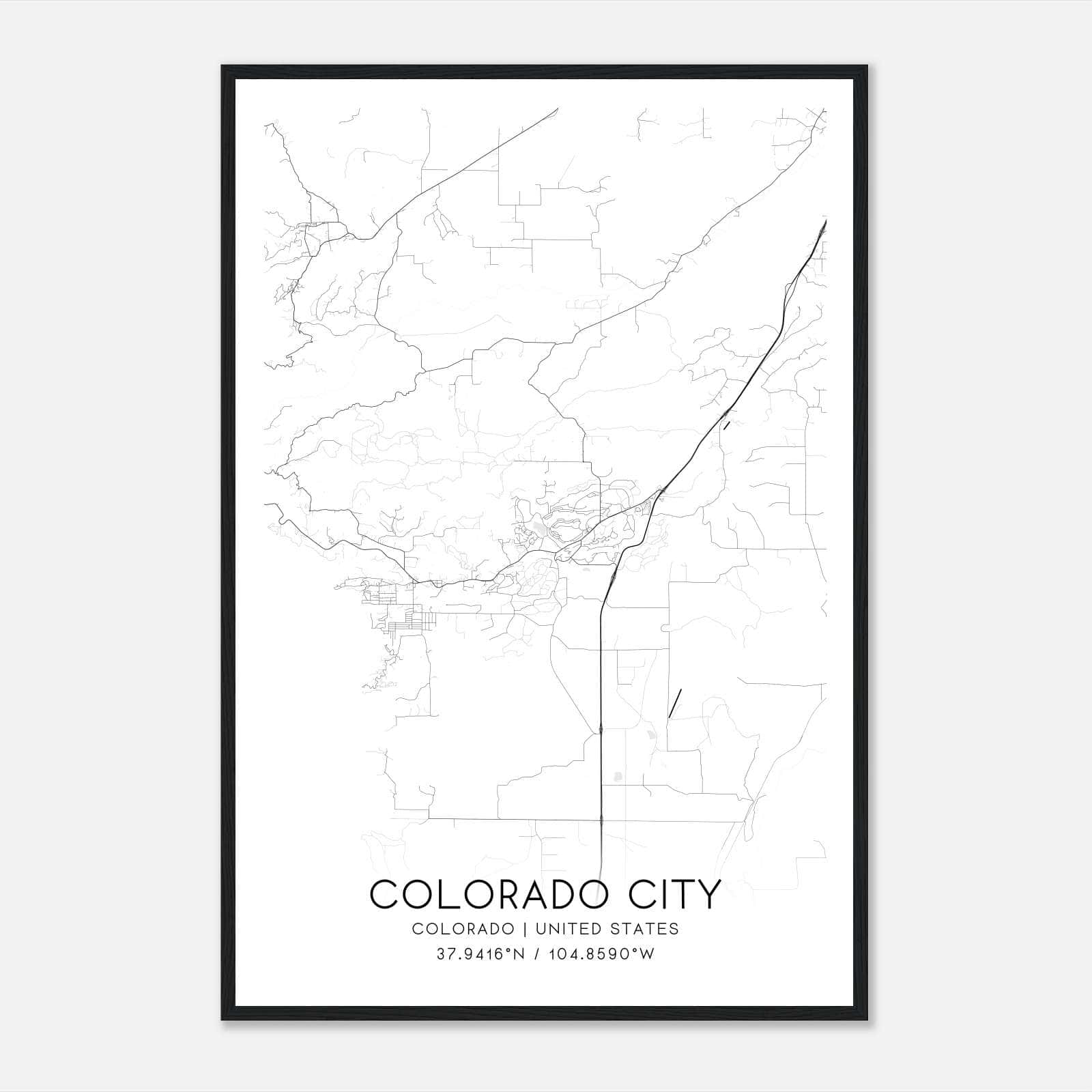 Colorado City Colorado Map Poster, Modern Home Decor Wall Art Print ...