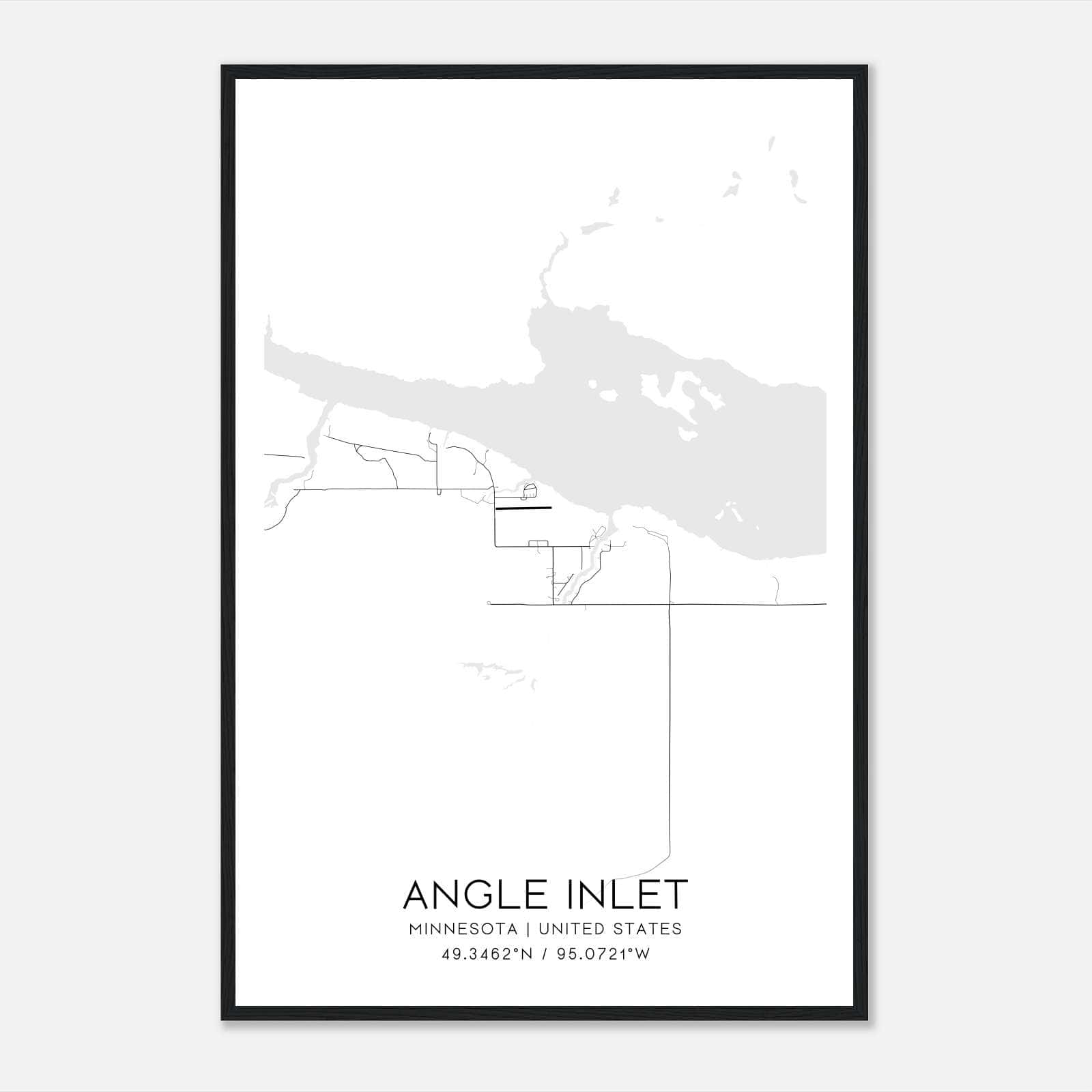 Angle Inlet Minnesota Map Poster, Modern Home Decor Wall Art Print ...