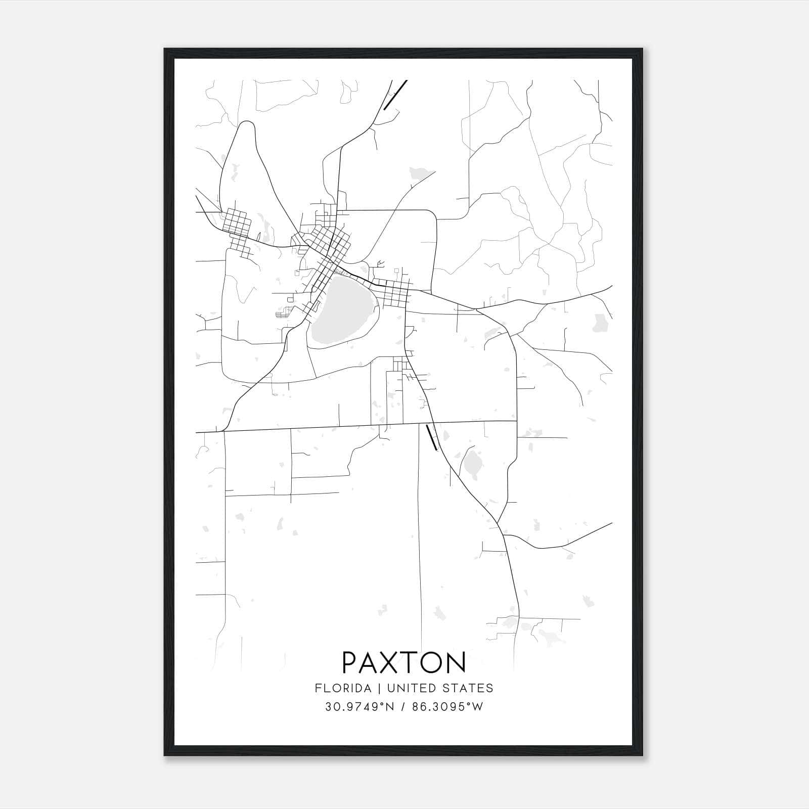 Paxton Florida Map Poster, Modern Home Decor Wall Art Print - Custom ...