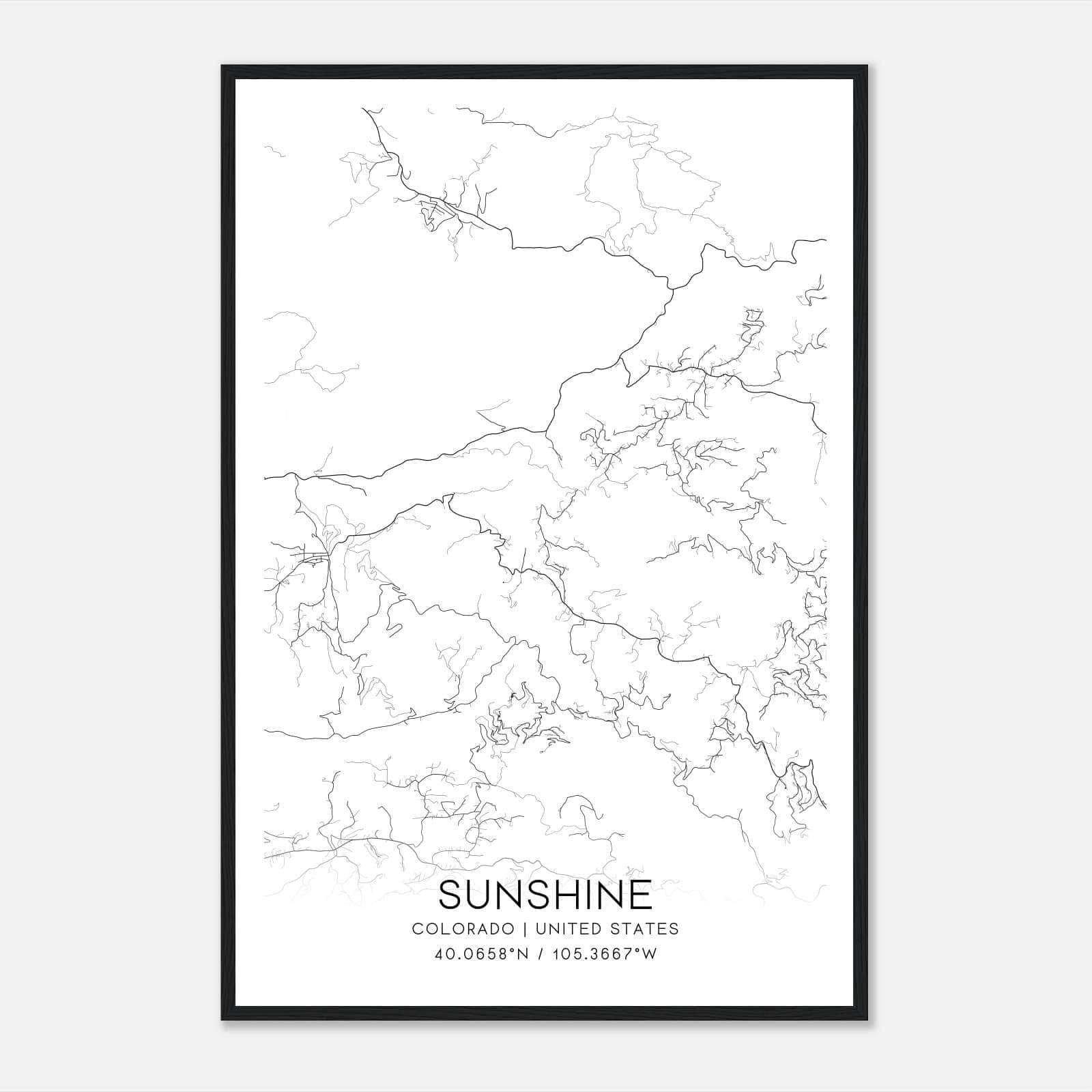 Sunshine Colorado Map Poster, Modern Home Decor Wall Art Print - Custom ...