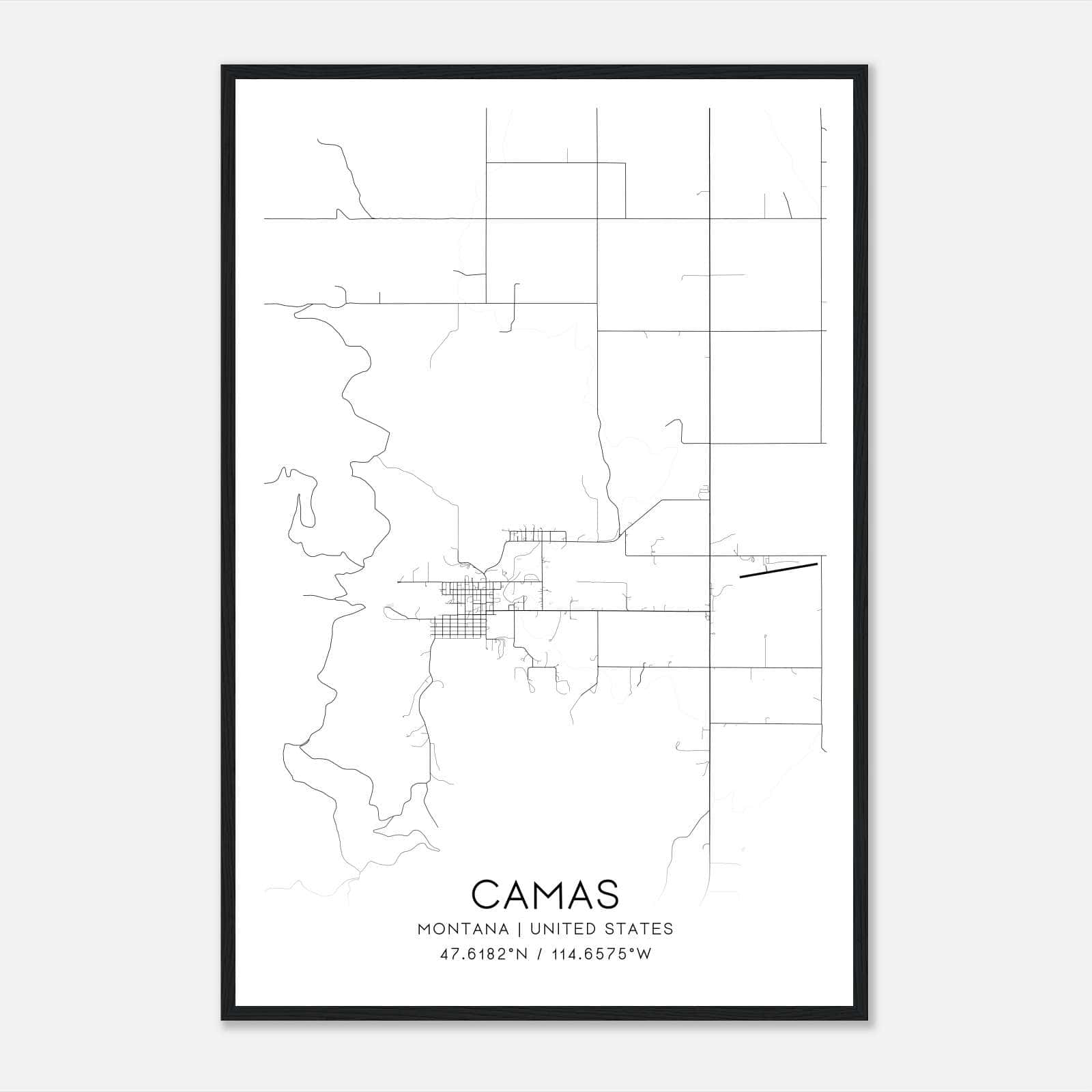 Camas Montana Map Poster, Modern Home Decor Wall Art Print - Custom ...