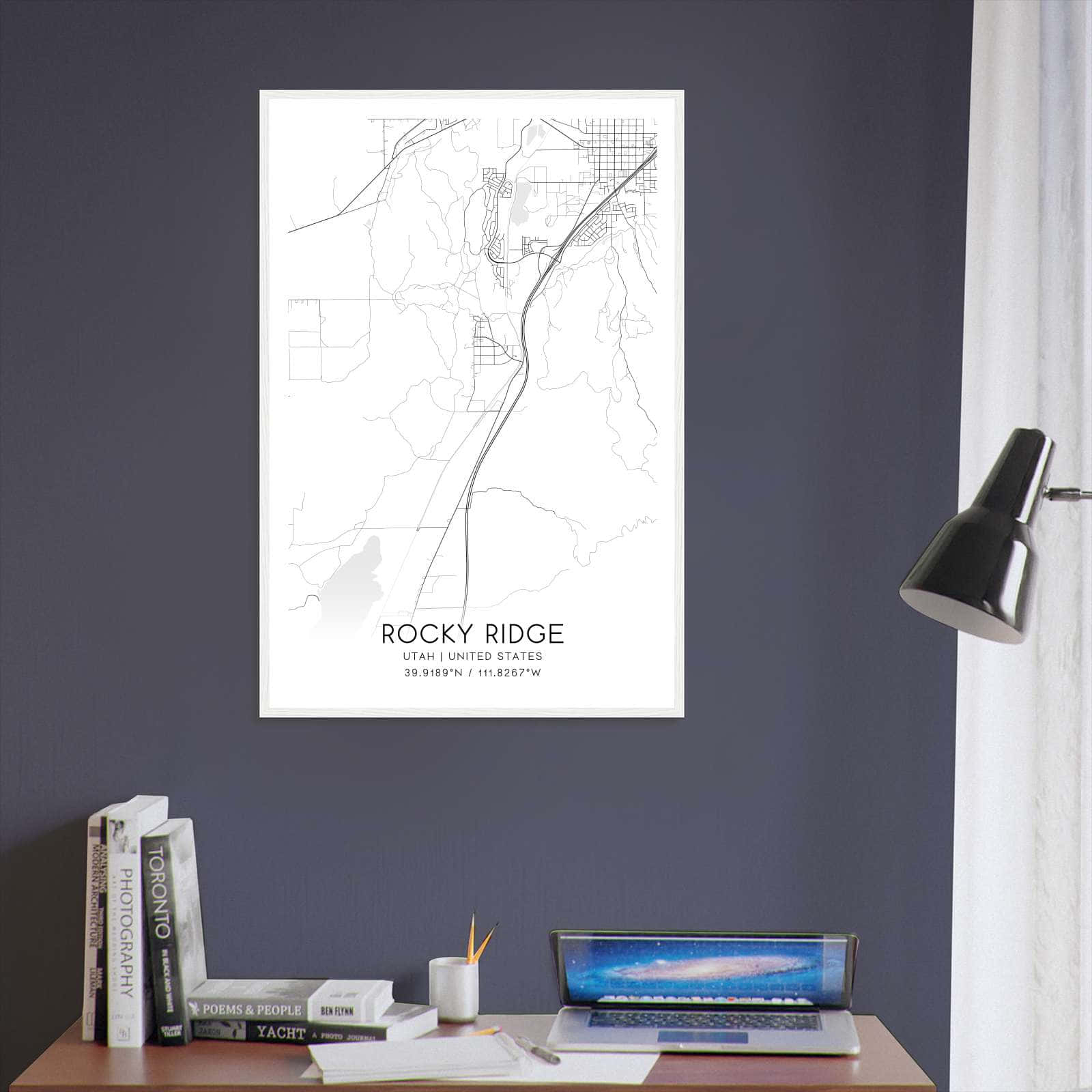 Rocky Ridge Utah Map Poster, Modern Home Decor Wall Art Print - Custom ...