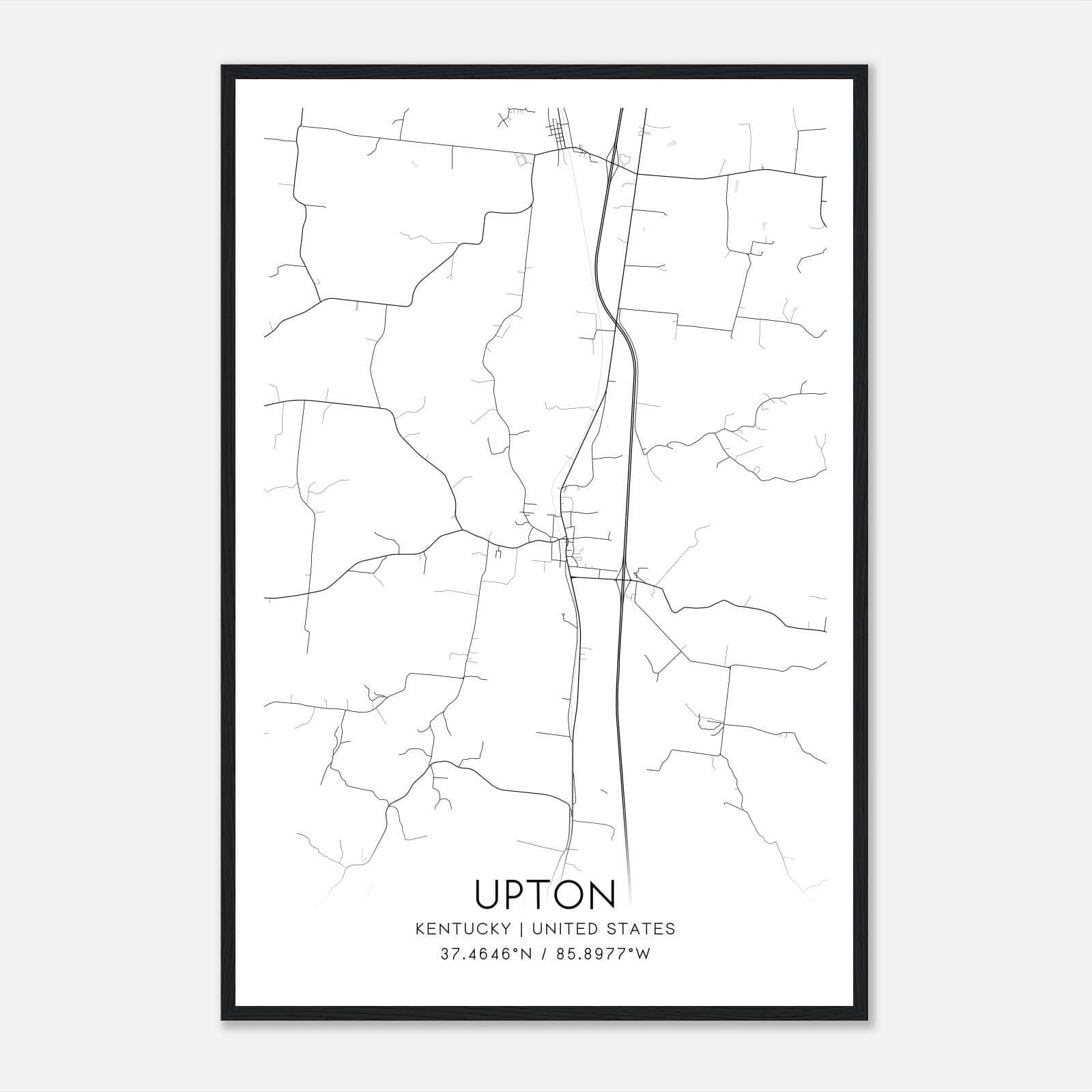 Upton Kentucky Map Poster, Modern Home Decor Wall Art Print - Custom ...