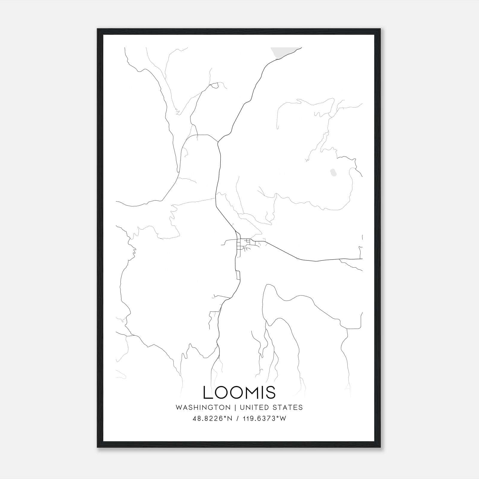 Loomis Washington Map Poster, Modern Home Decor Wall Art Print - Custom ...